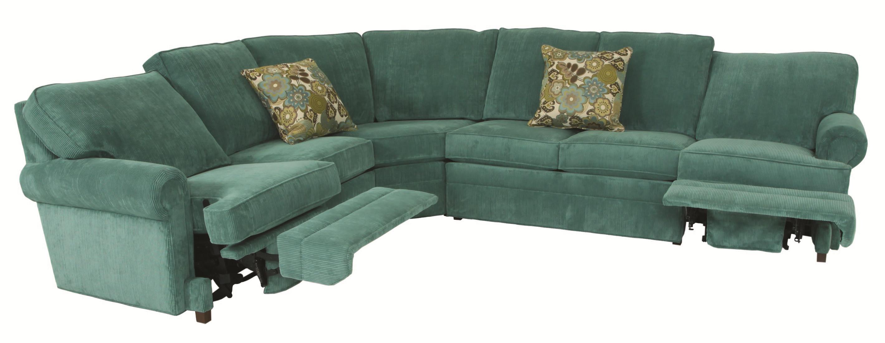 Norwalk Austin 1066-49+92+88 Transitional 5 Piece Sectional with Curved ...