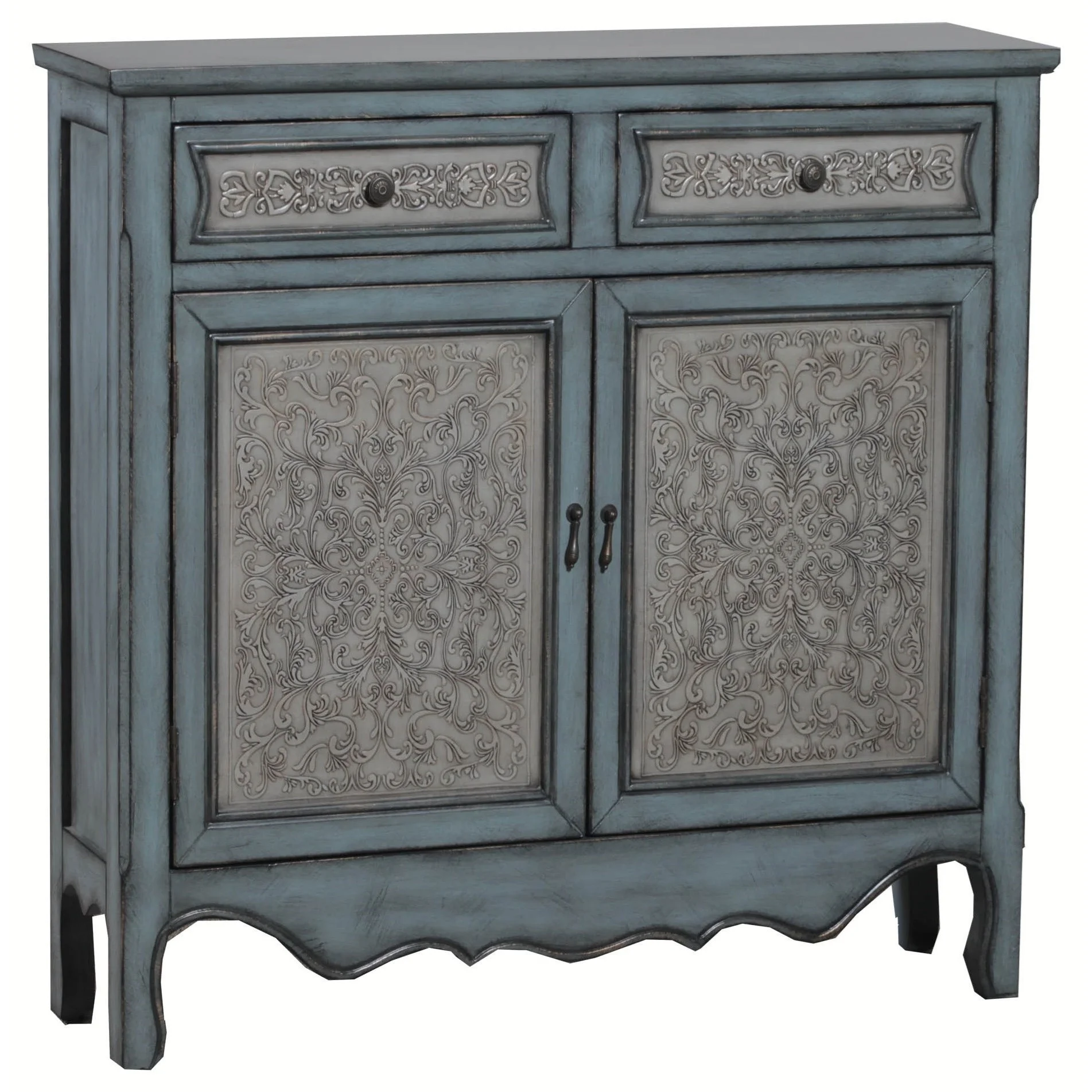 Powell Accent Furniture 14A2048 Antique Blue & White Console | Wayside ...
