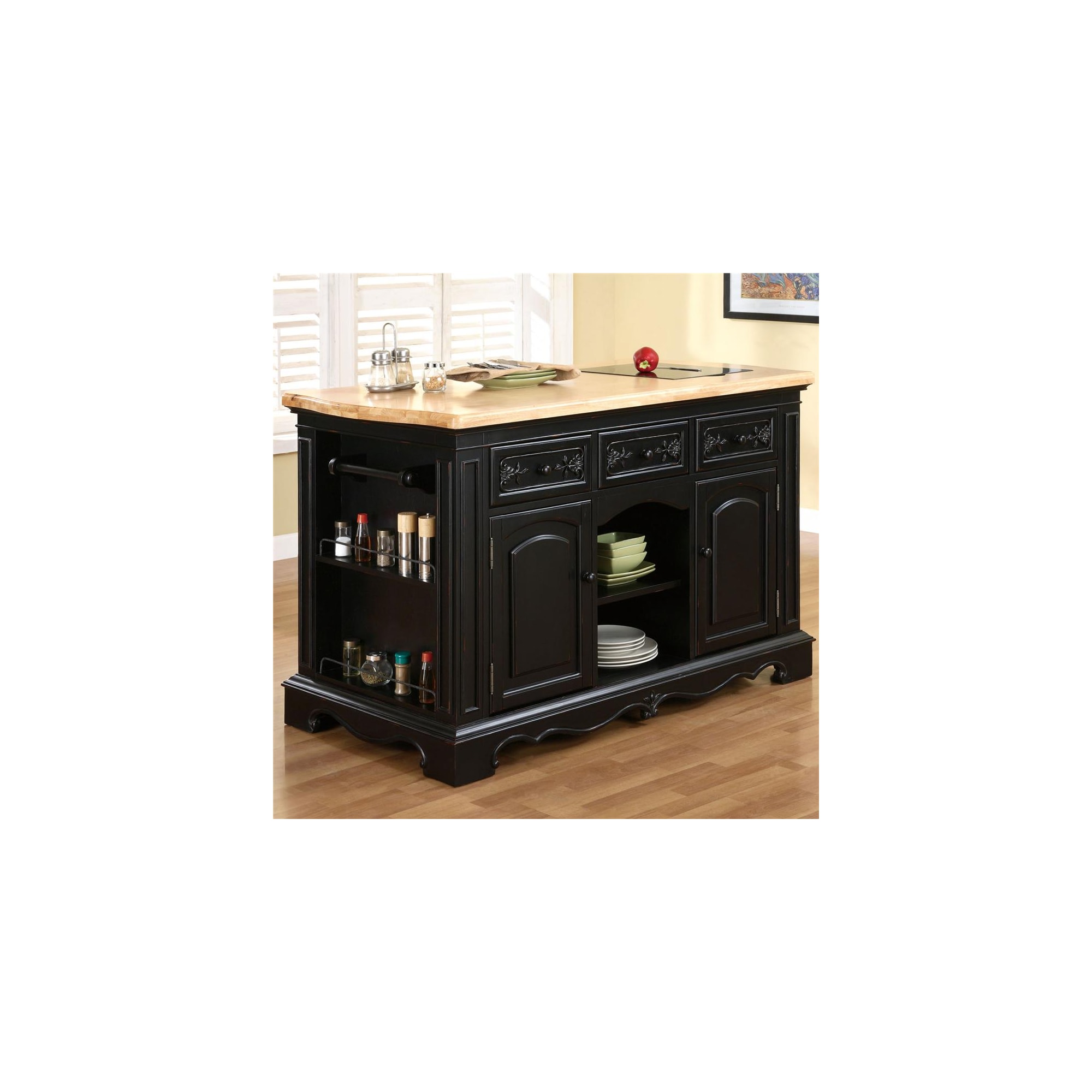 Powell Pennfield 318-416 Kitchen Island with Three Drawers | Furniture ...