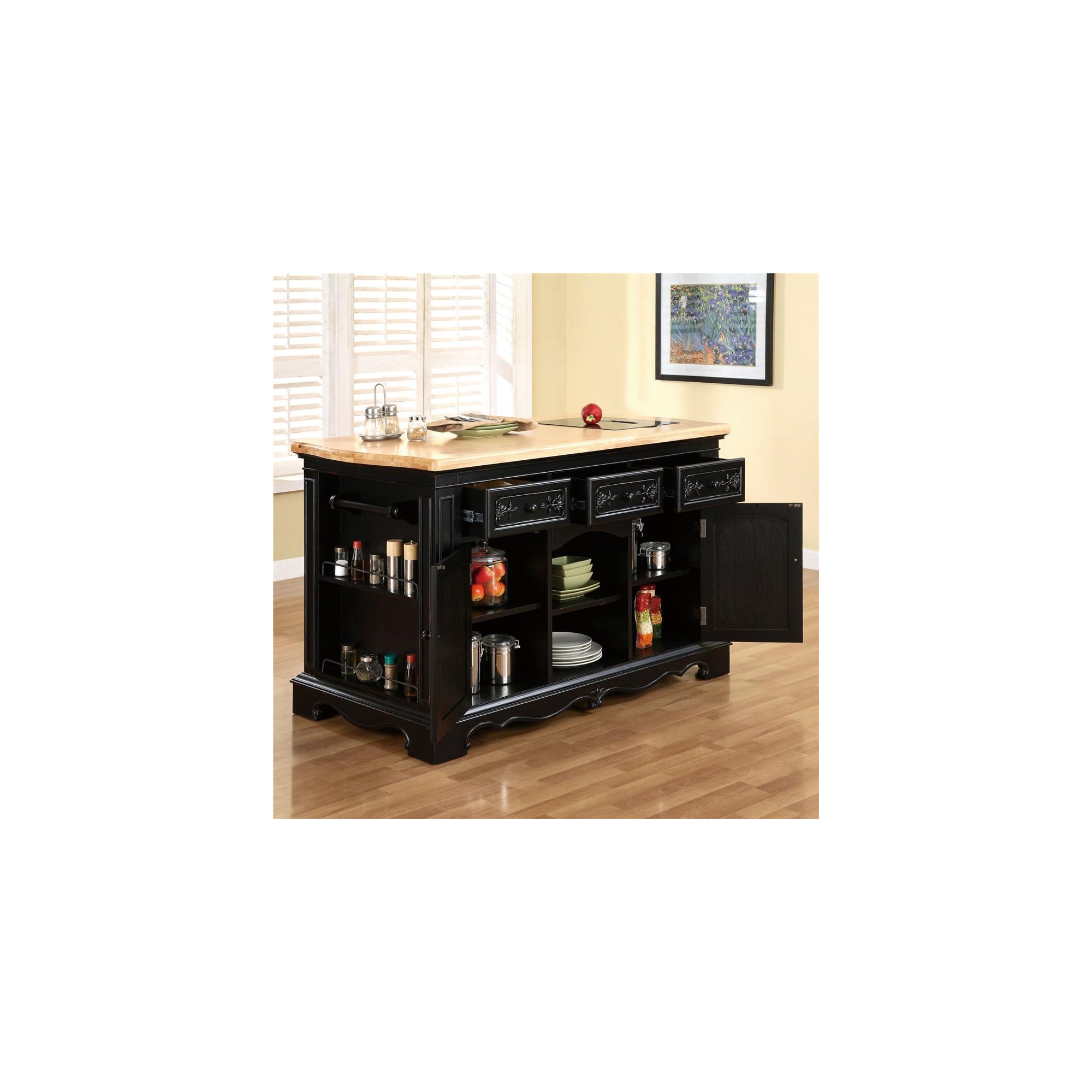 Powell Pennfield 318-416 Kitchen Island with Three Drawers | Furniture ...