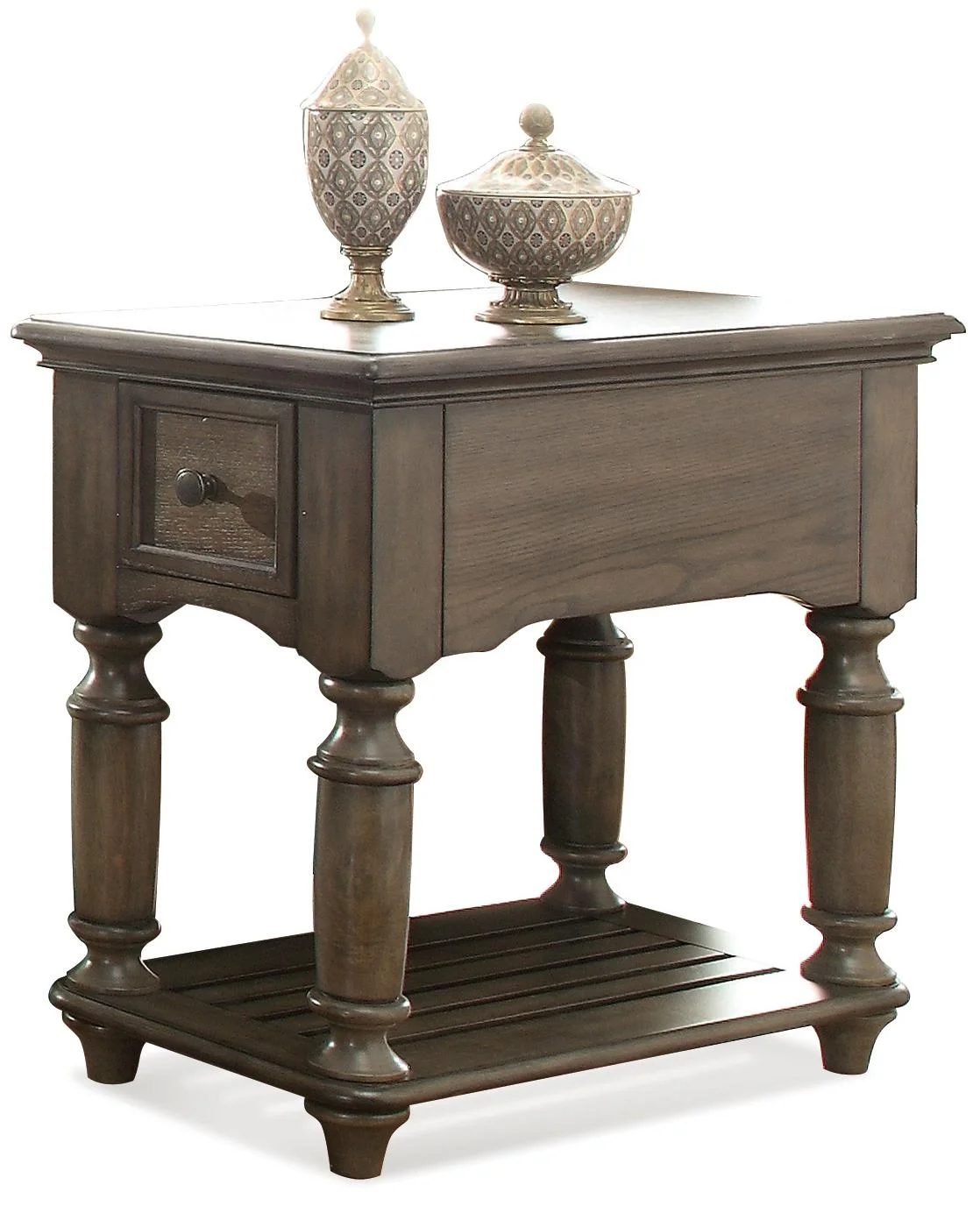 Riverside Furniture Belmeade O15812 Chairside Table w/ Slat Shelf ...