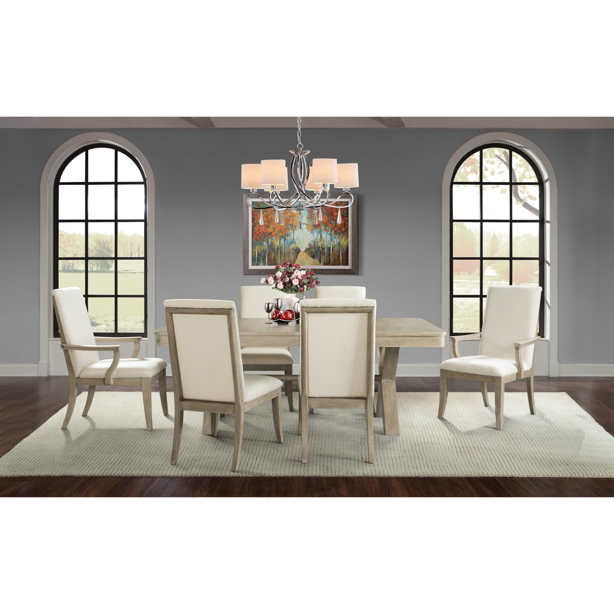Riverside Furniture Sophie 50352+48 Trestle Dining Table with 24" Leaf ...