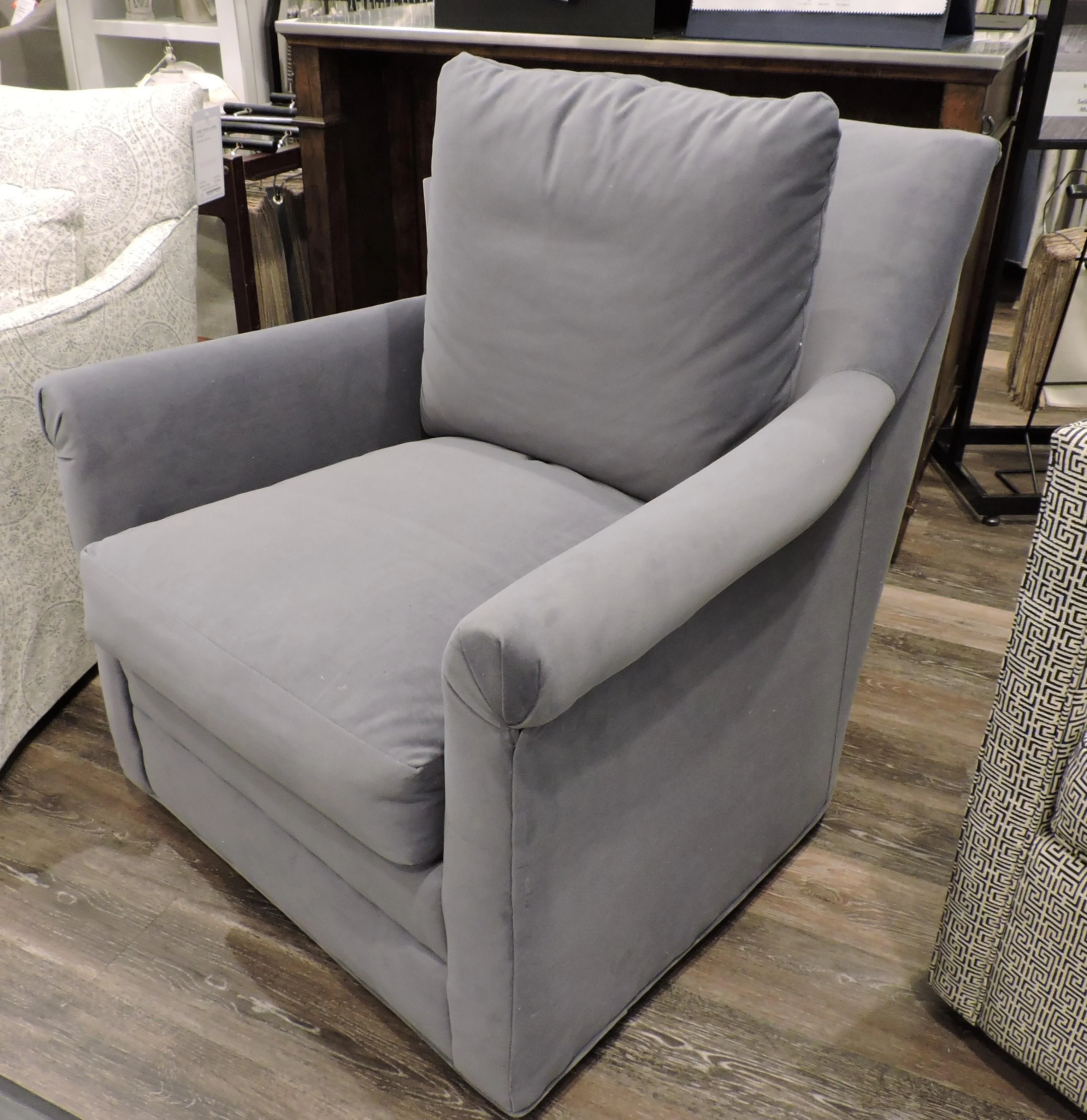 Robin Bruce Penelope 270648934 Transitional Swivel Chair with Rolled ...