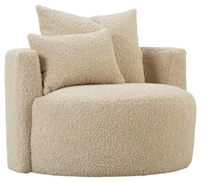 Robin Bruce Accent Chairs Leander Faux Shearling Swivel Chair | Sprintz ...