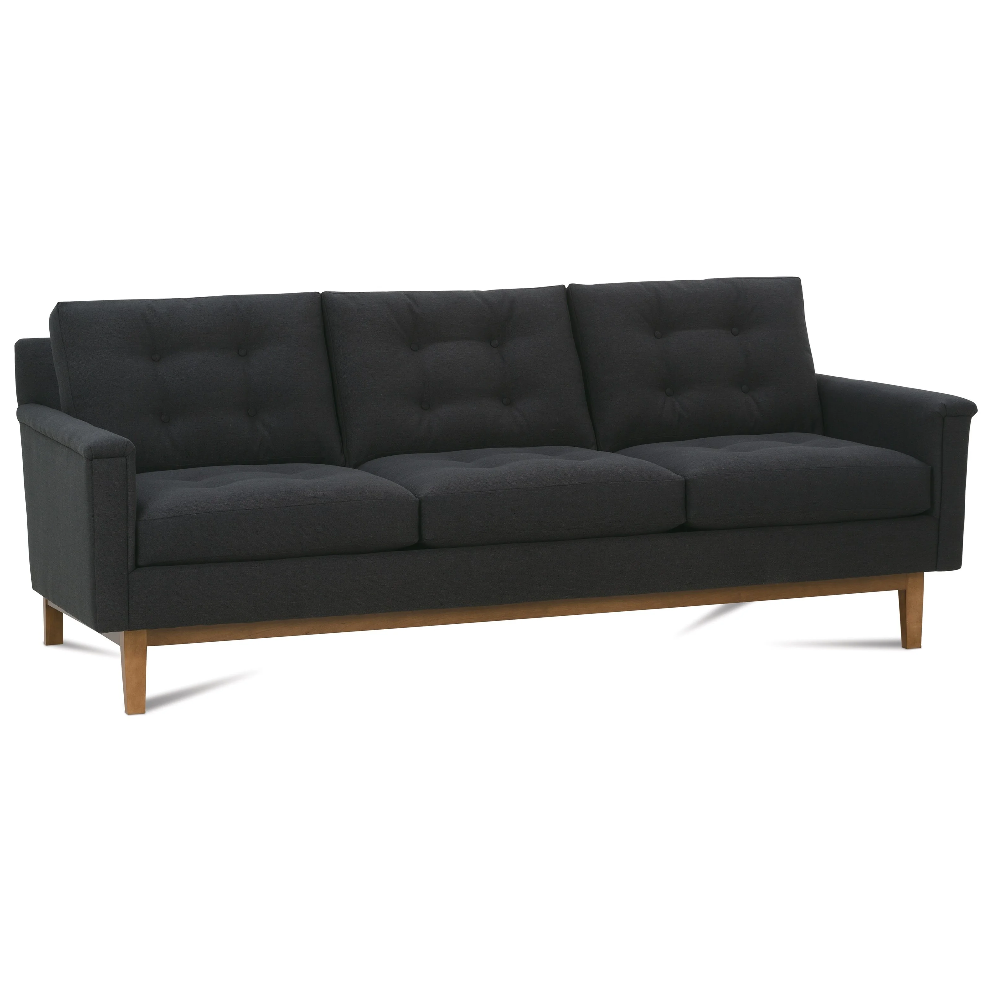 Rowe Ethan P160-002 Mid-Century Modern Sofa with Tufted Back Pillows ...