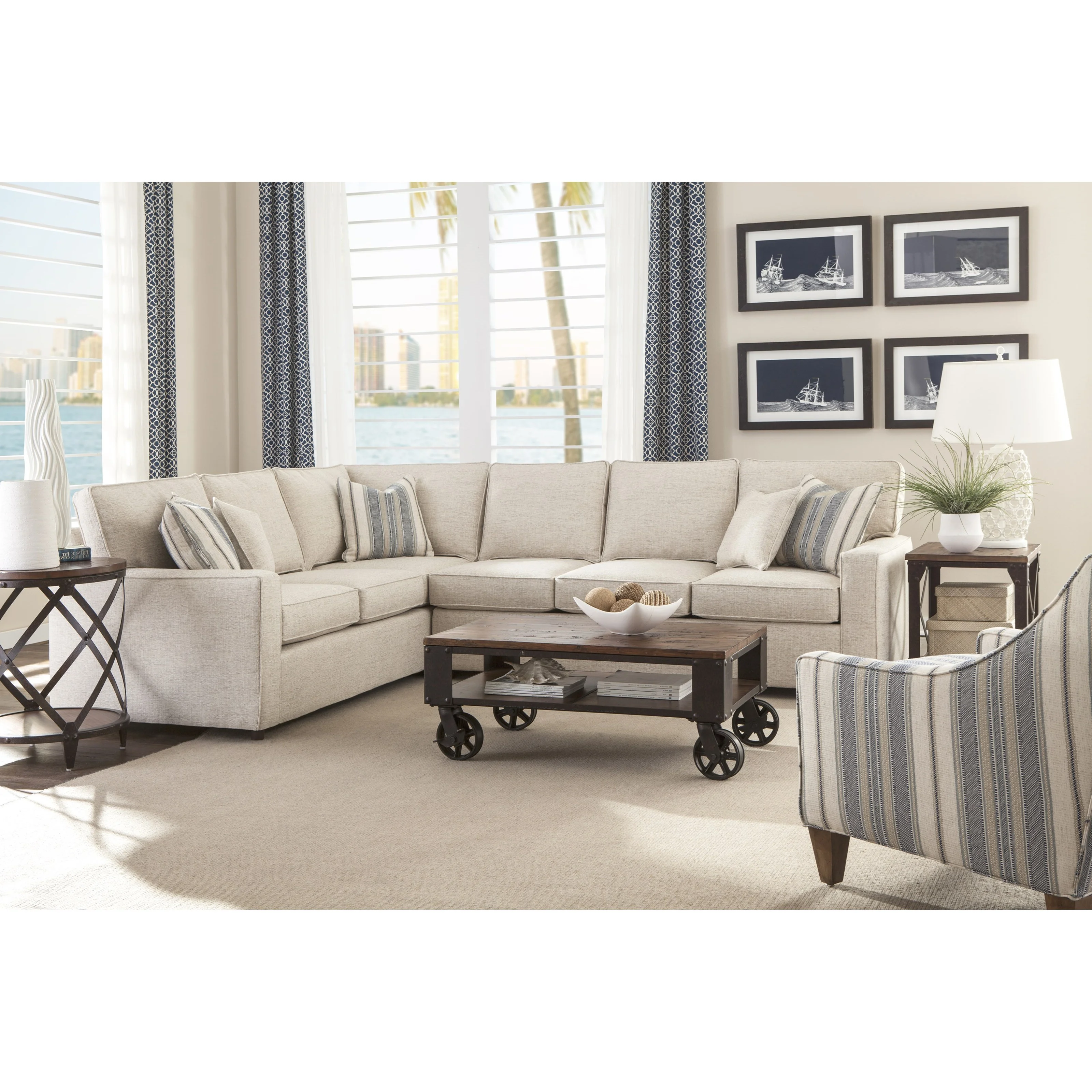 Rowe Monaco D186-LSEx1+D188-RSEx1 13244-19 Corner Sectional Sofa ...