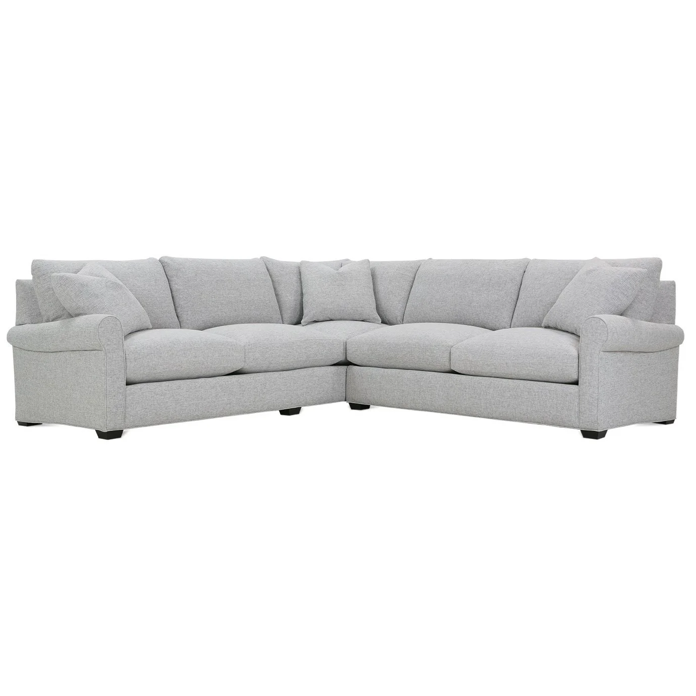 Rowe P603 P603-118+115-11798-10 Transitional Sectional Sofa with Rolled ...