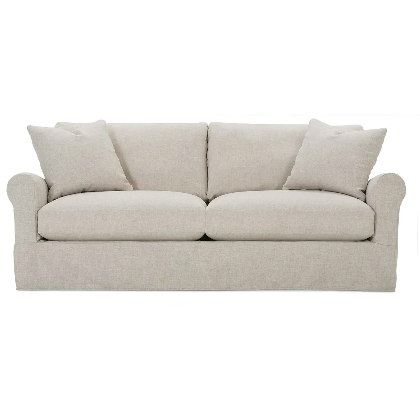 Rowe P603 Transitional Sofa with Rolled Arms and Slipcover | Sprintz ...