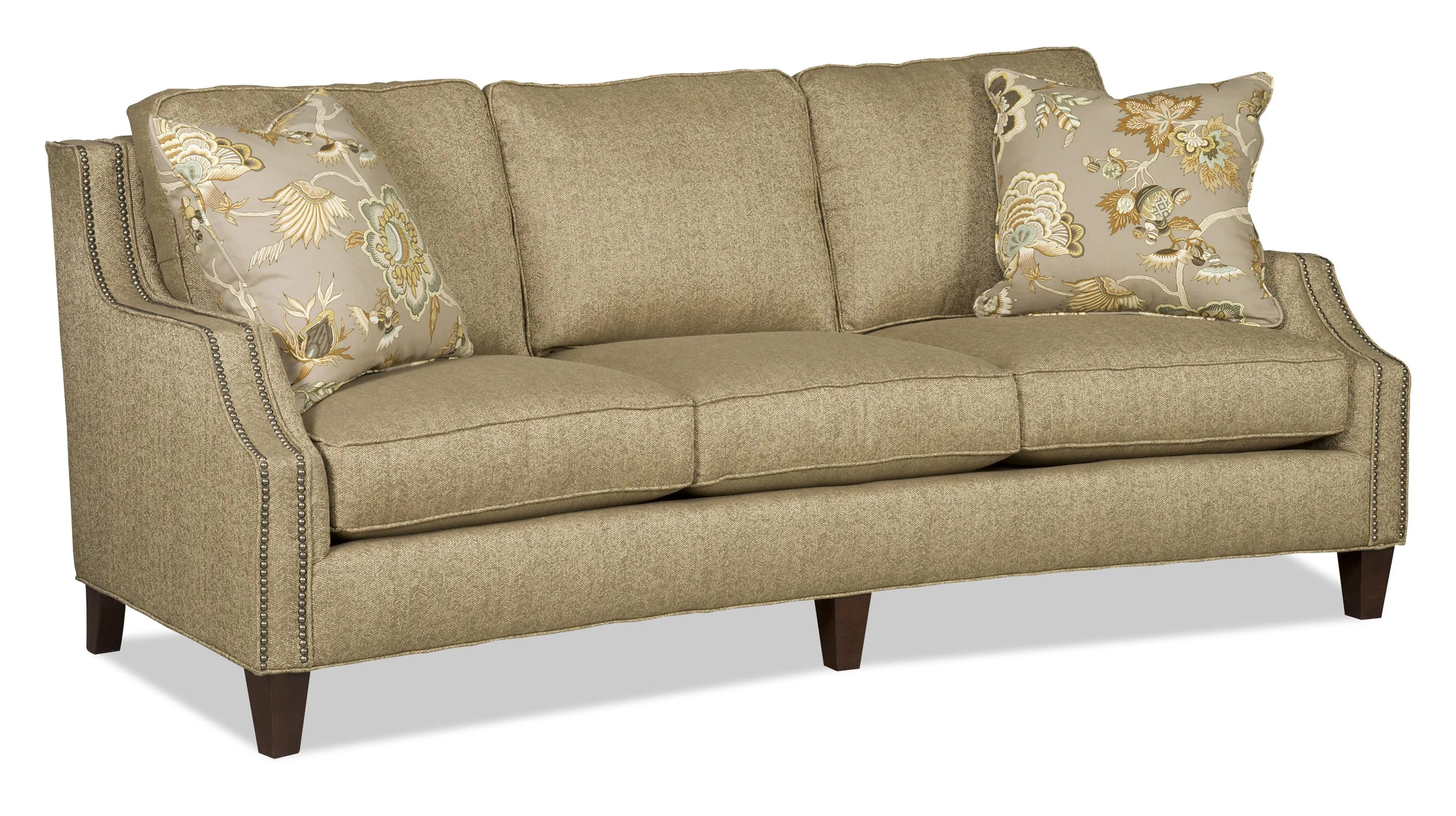 HF Custom Austin Contemporary Three Over Three Sofa with Nailhead Trim ...