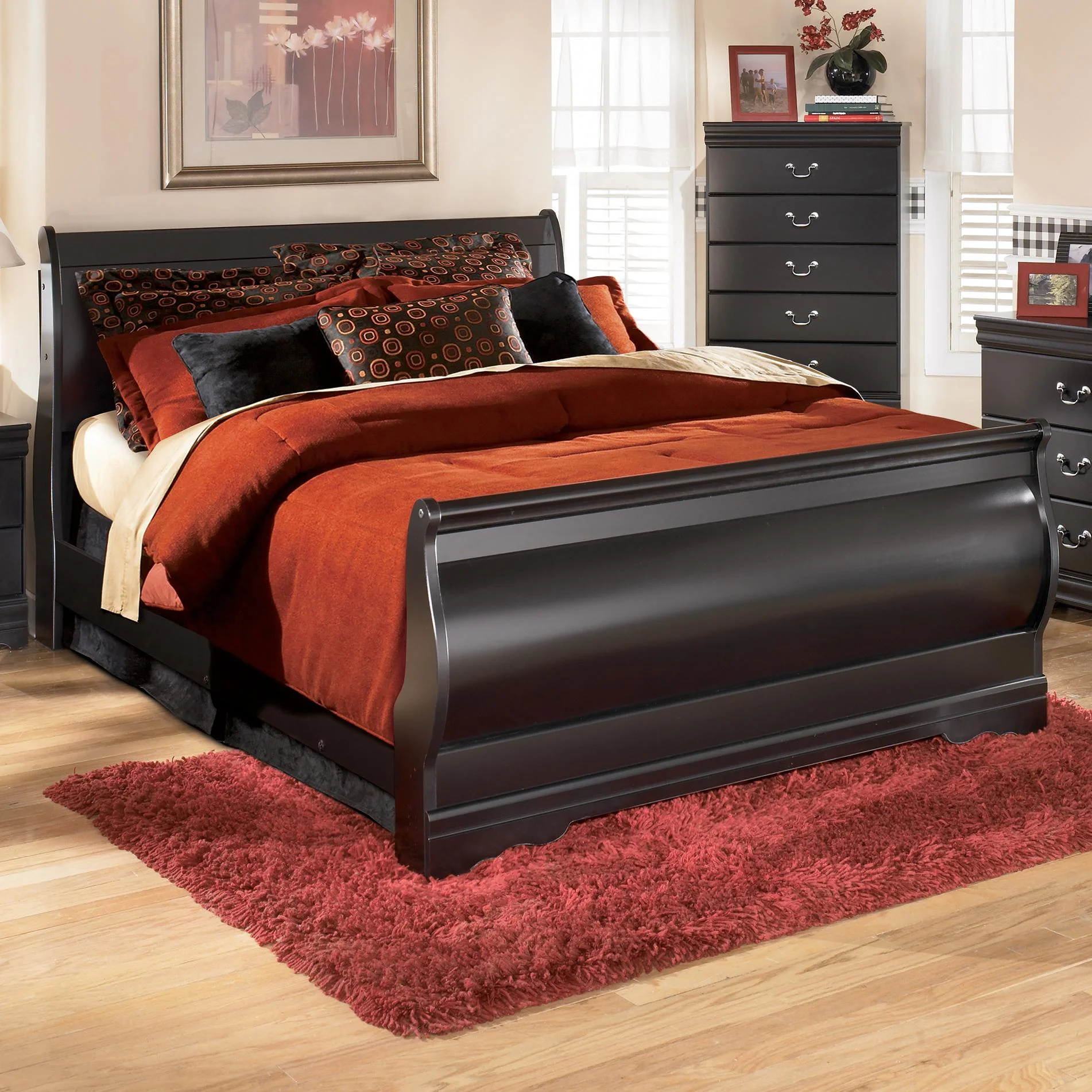 Huey Vineyard B128B9 Full Sleigh Bed | Furniture and More | Bed - Sleigh
