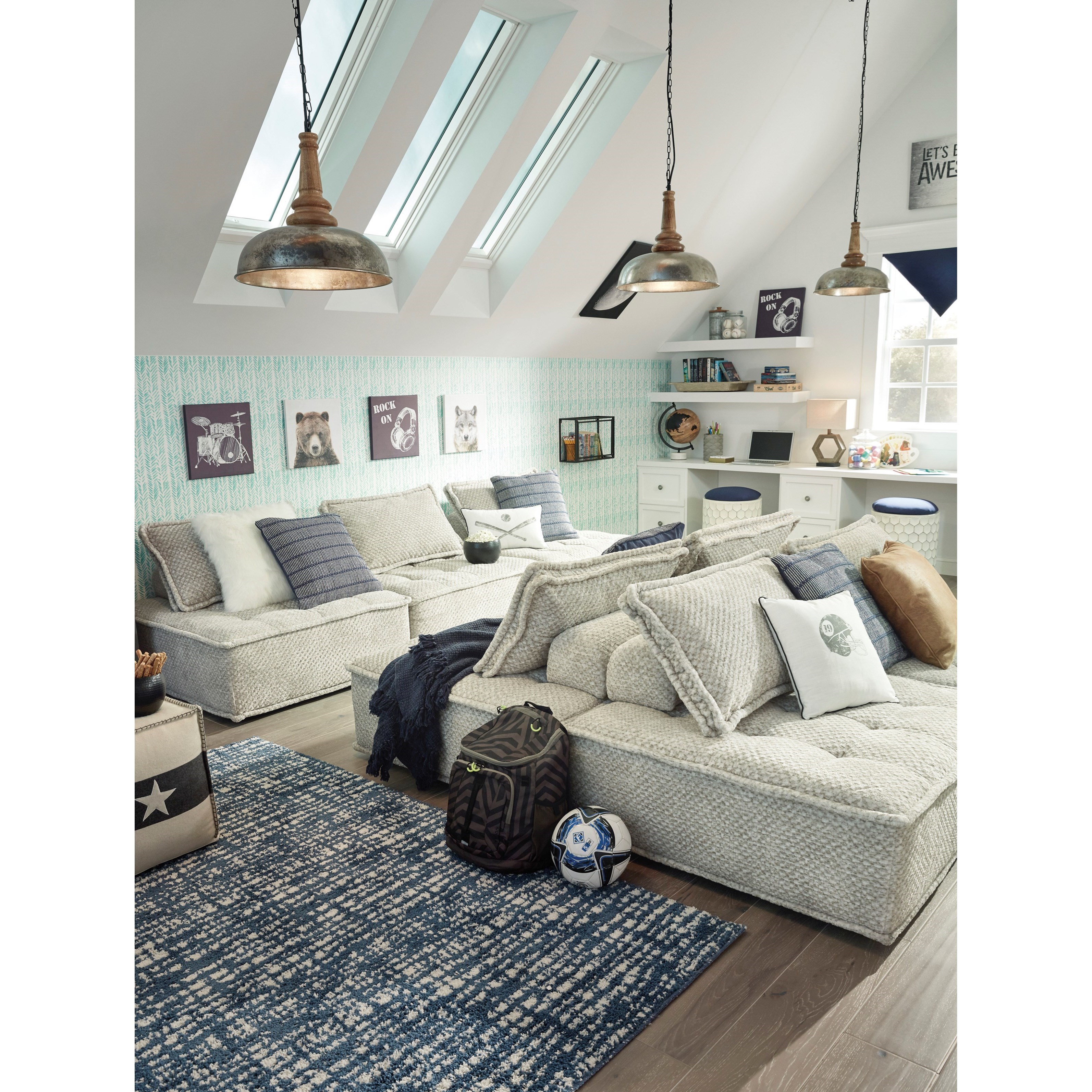 Signature Design by Ashley Bales A3000244 Modular Floor Accent Chair ...