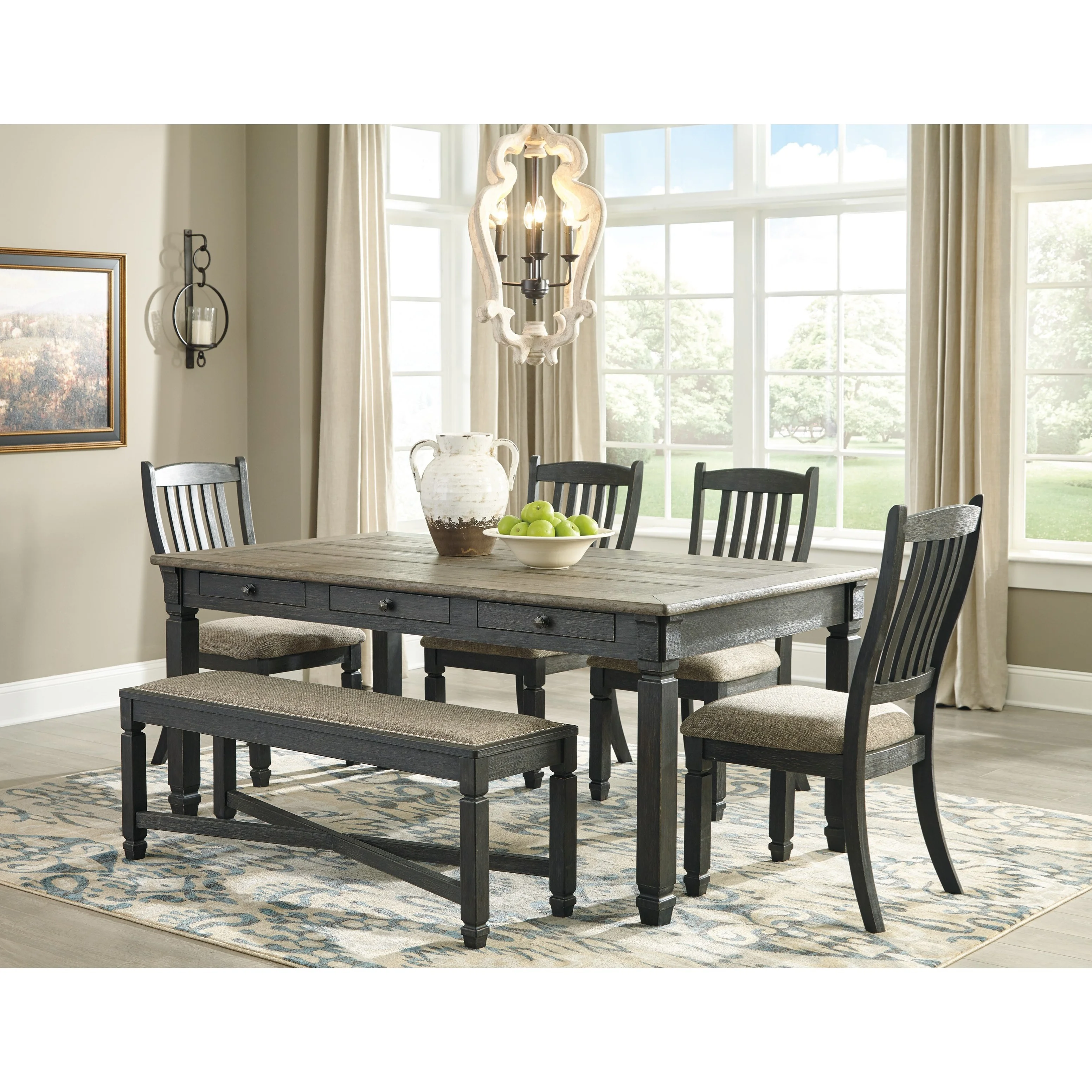 Tyler Creek 1xD736-00+4xD736-01+1xD736-25 Relaxed Vintage Table and ...
