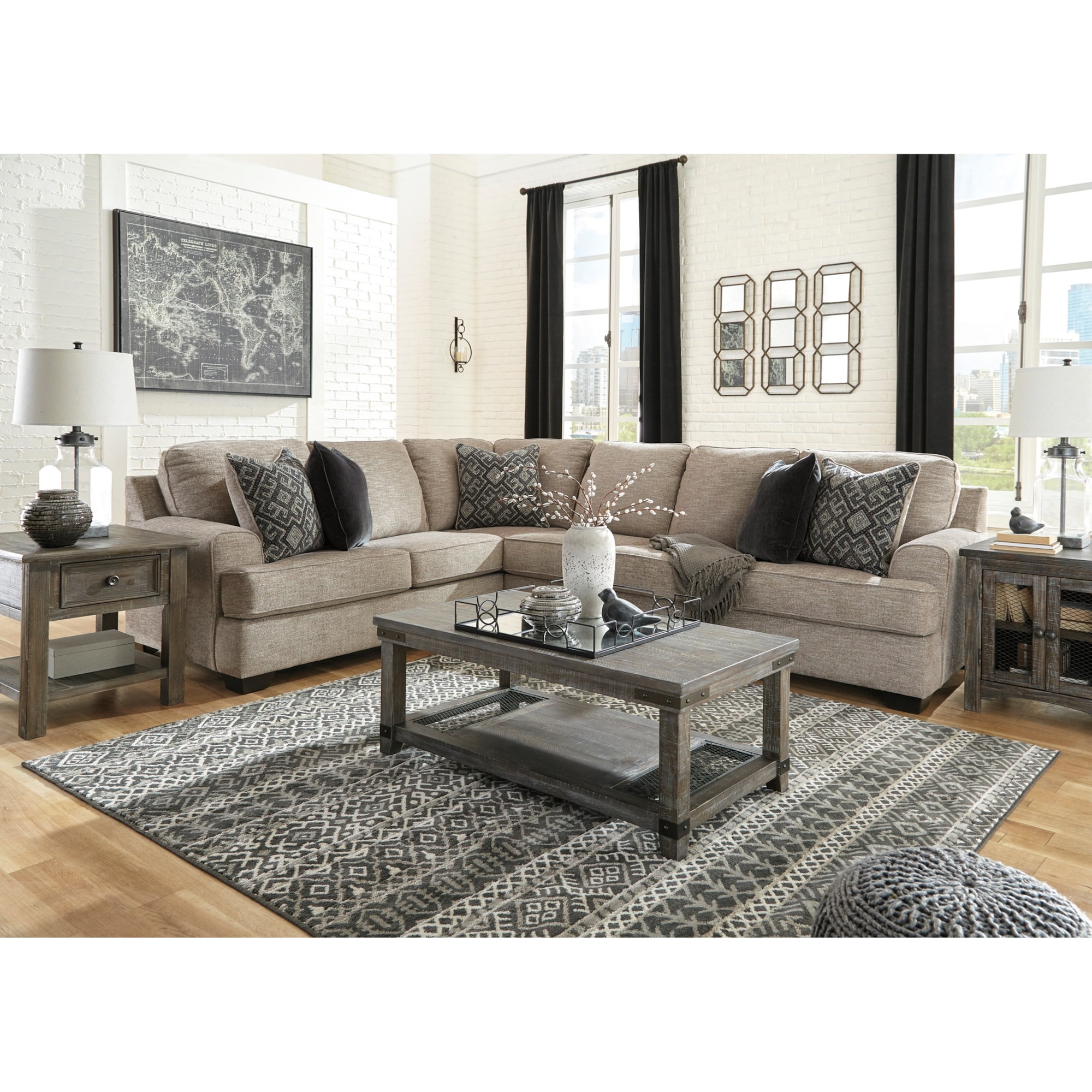 Ashley Furniture Signature Design Bovarian 56103S4 3-Piece Sectional ...