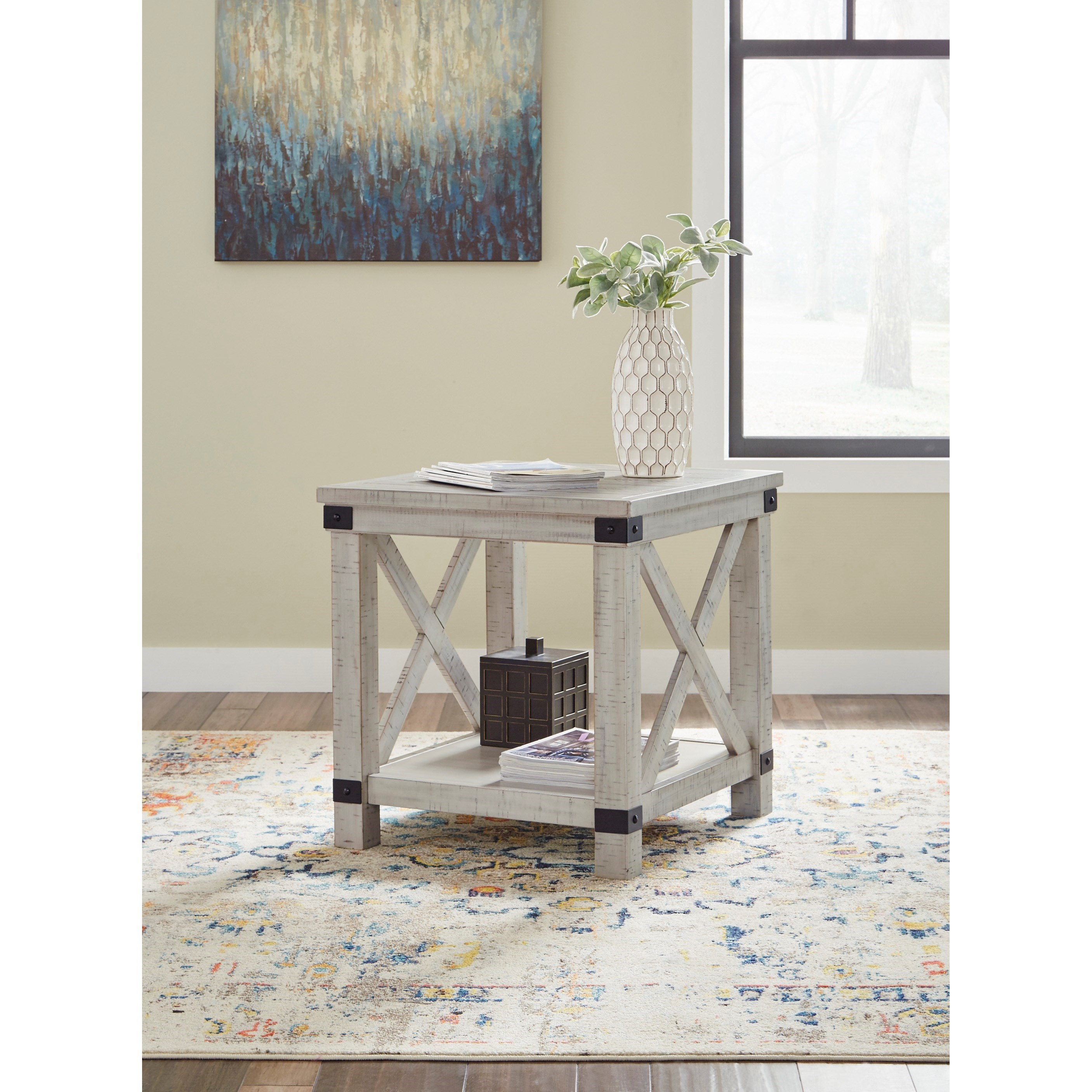 Signature Design by Ashley Carynhurst T929-3 Rustic Farmhouse End Table ...