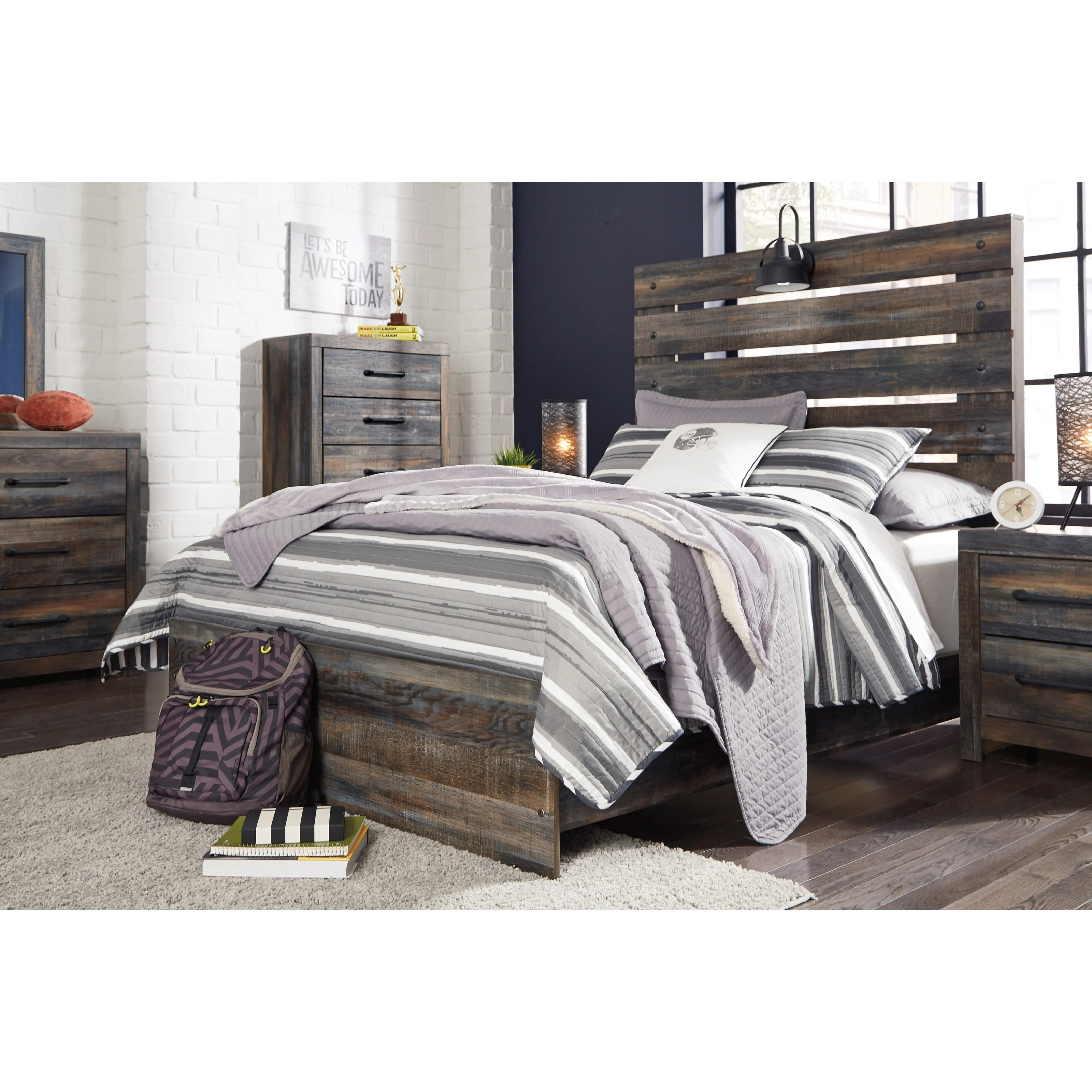 Drystan B211B3x1+B211-92x1+B211-46x1 Full Panel Bed, Chest and ...