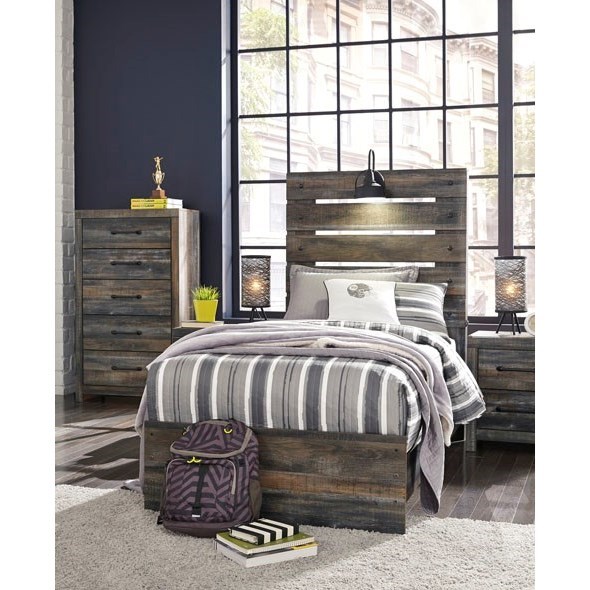 Ashley Signature Design Drystan B211B2 Rustic Twin Panel Bed with ...