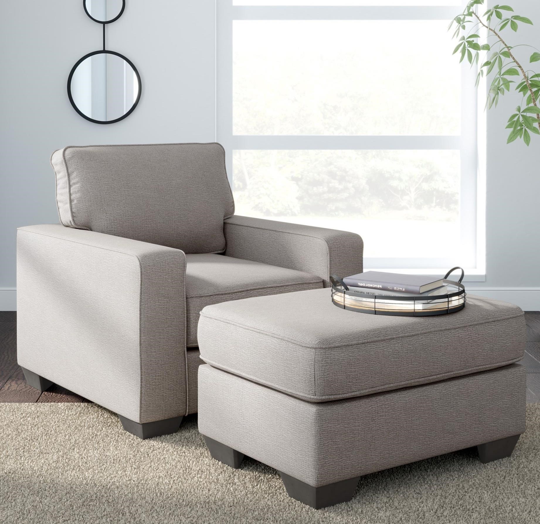 Signature Design by Ashley Greaves Contemporary Chair & Ottoman | Royal ...