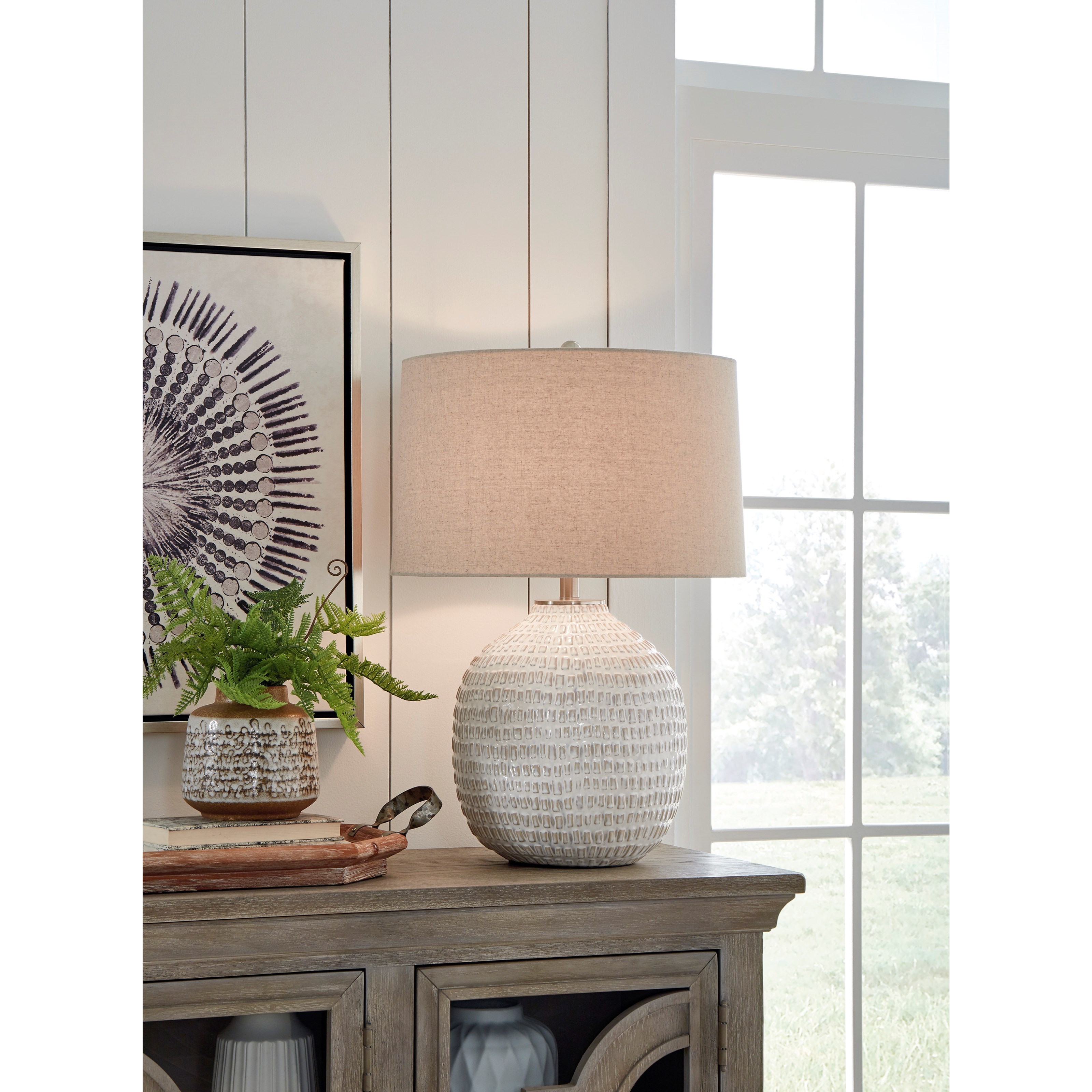 Signature Design by Ashley Lamps - Contemporary L100764 Jamon Beige ...