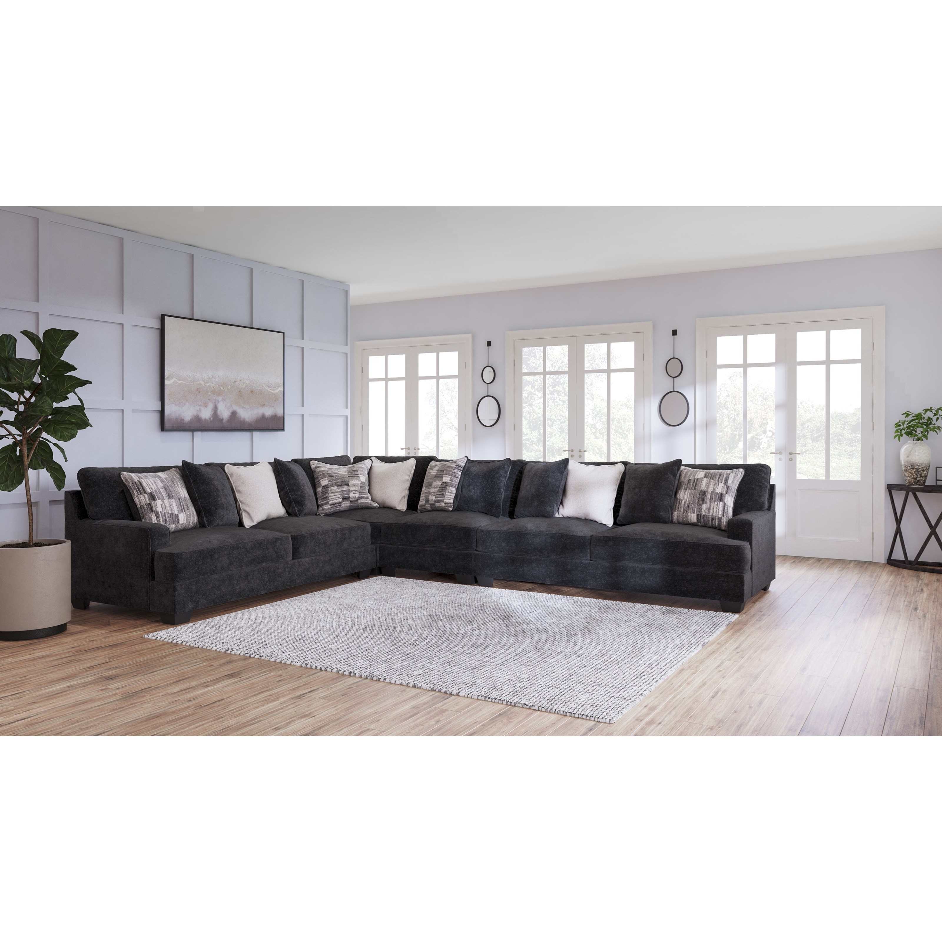 Signature Design by Ashley Lavernett Contemporary 4-Piece Sectional ...