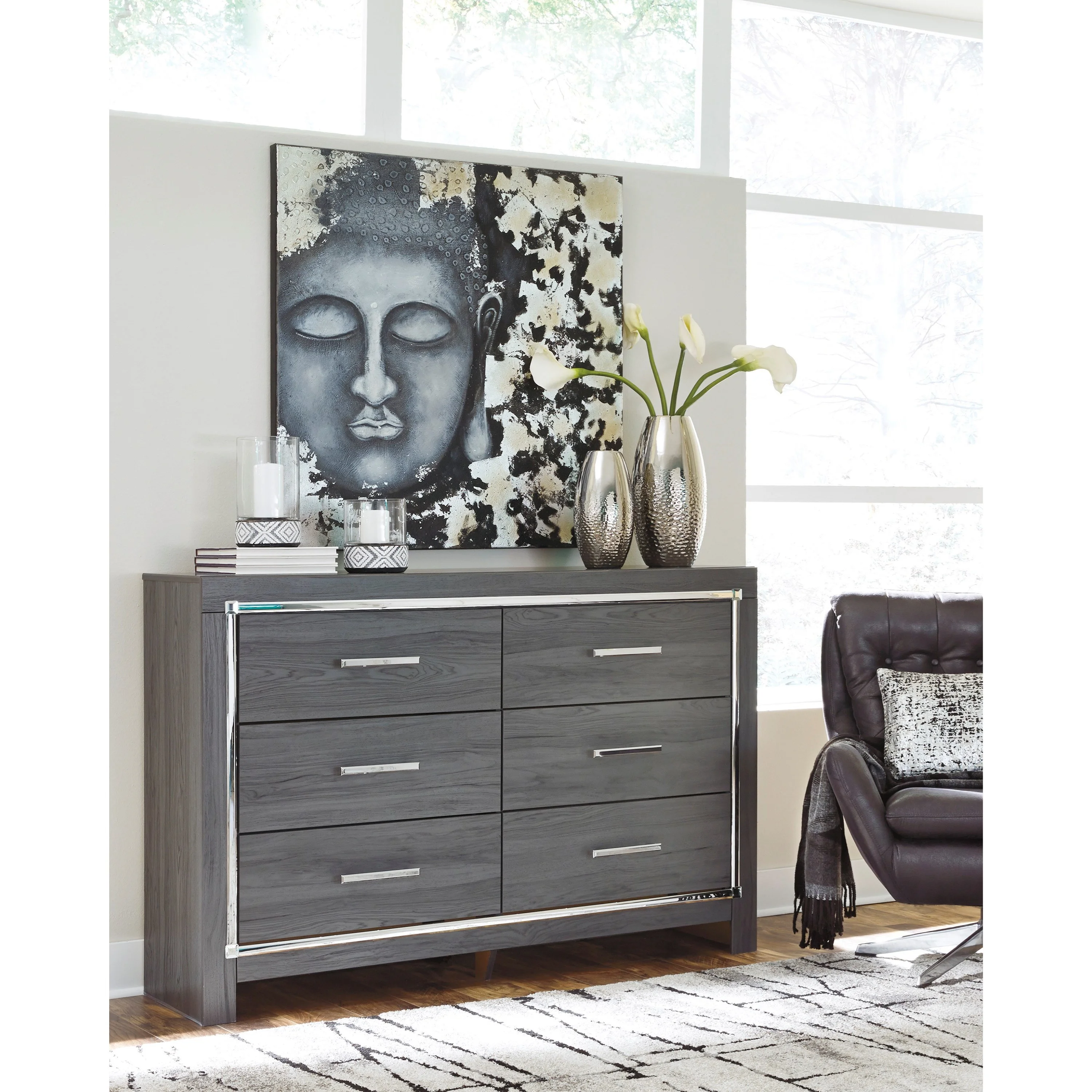 Ashley Signature Design Lodanna B214-31 Glam 6 Drawer Dresser with ...
