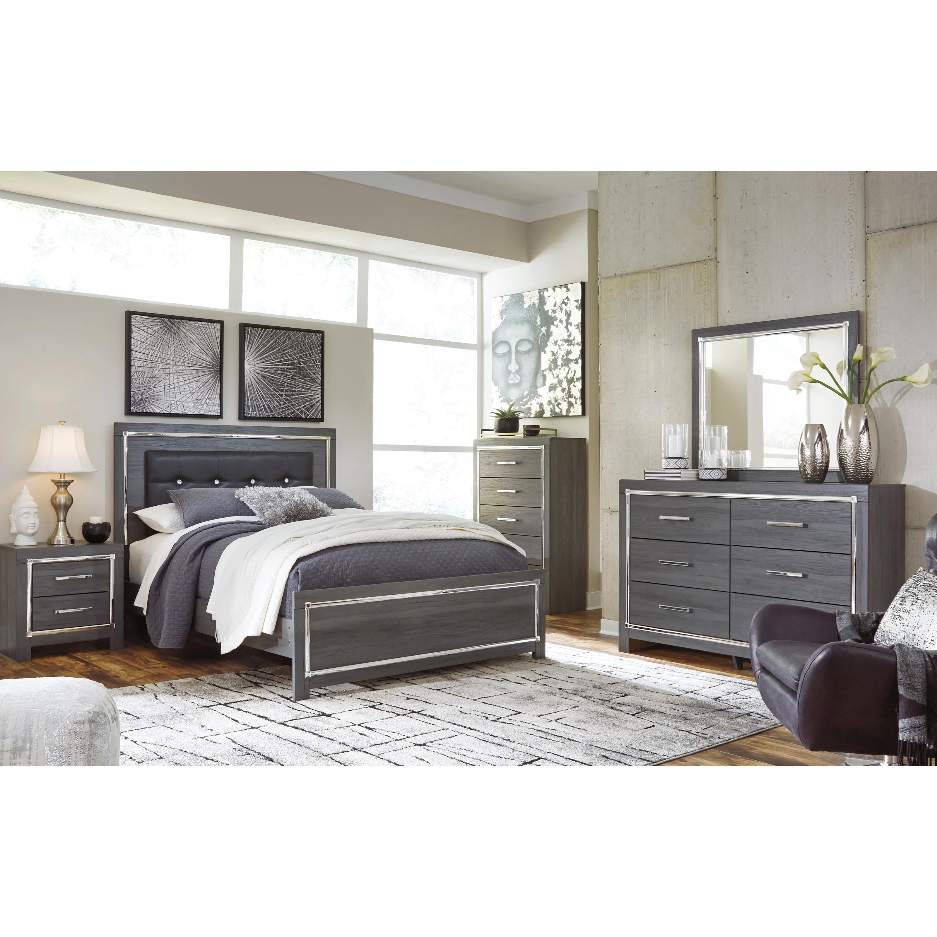 Signature Design by Ashley Lodanna B214B15 King Panel Bed | Standard ...