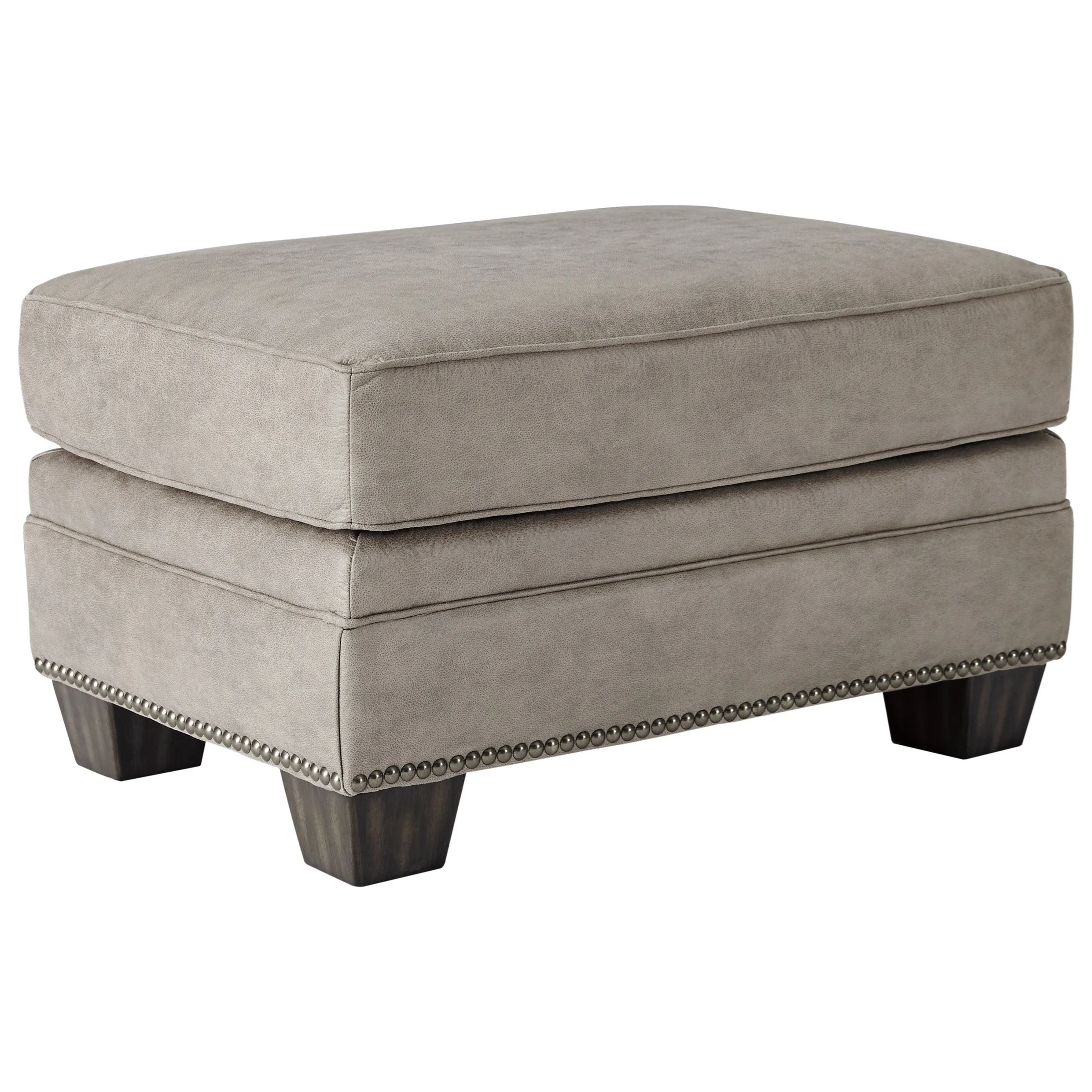 Signature Design by Ashley Olsberg 48701-14 Ottoman with Nailhead Trim ...