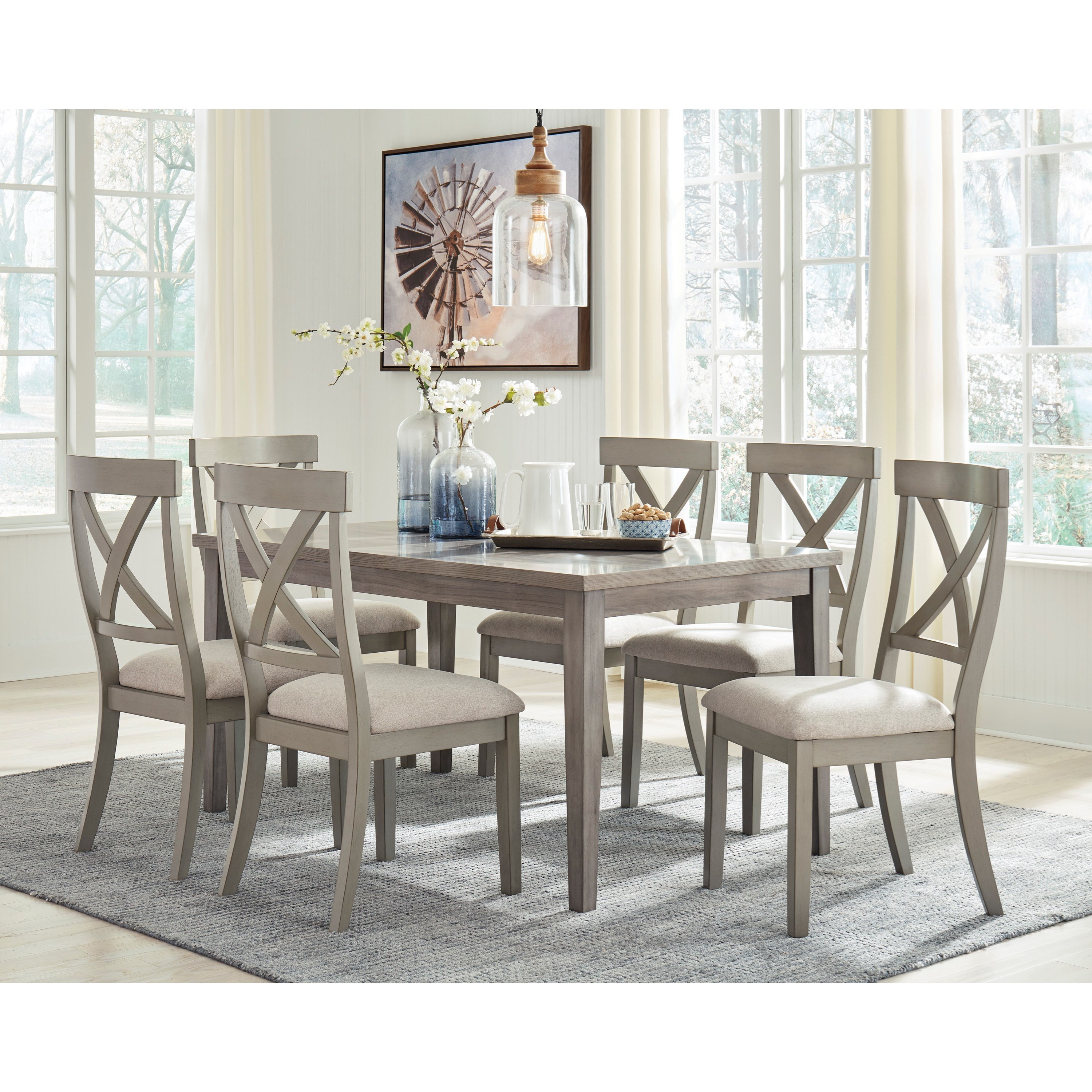 Signature Design by Ashley Parellen Casual 7-Piece Table and Chair Set ...