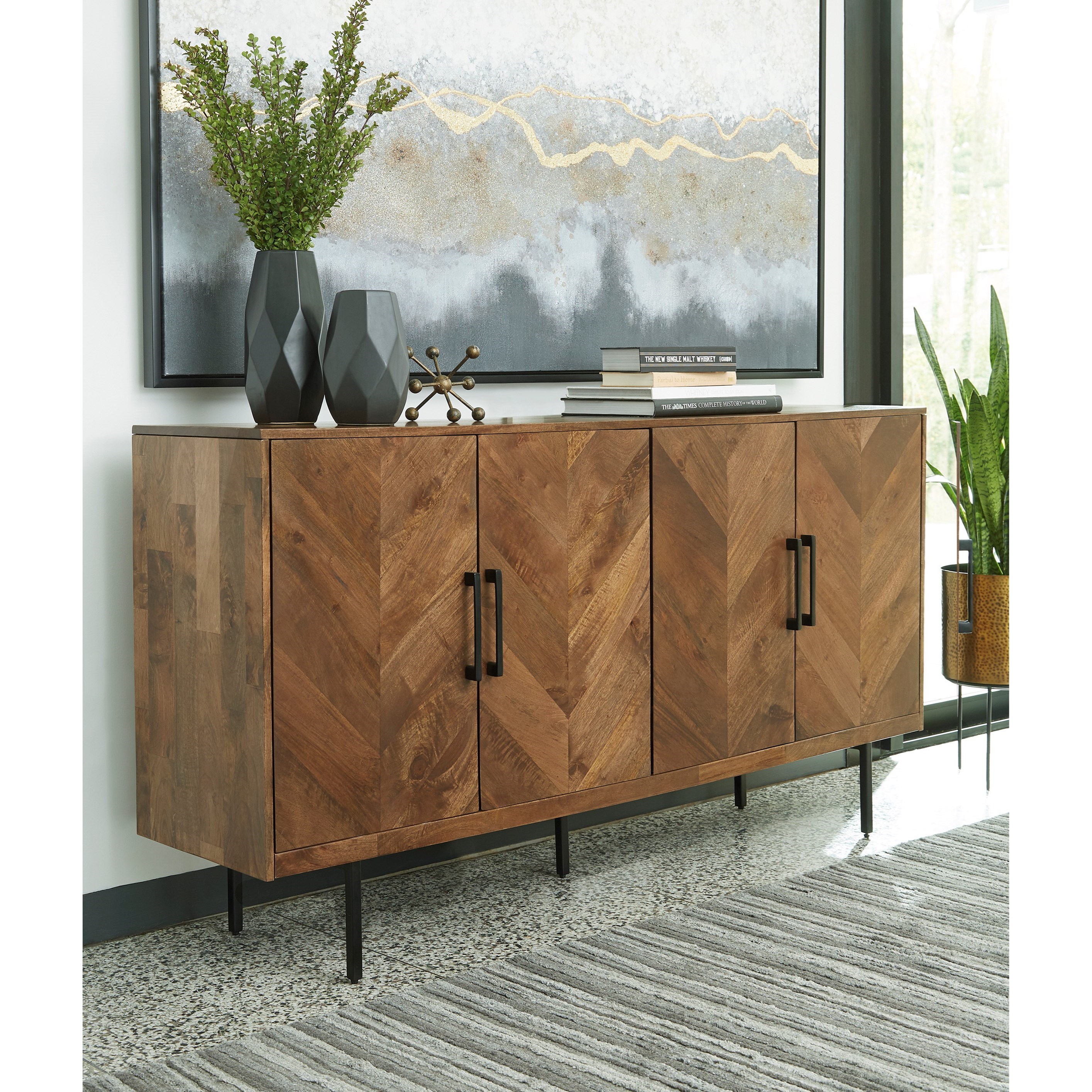Ashley Signature Design Prattville A4000308 Accent Cabinet with Chevron ...