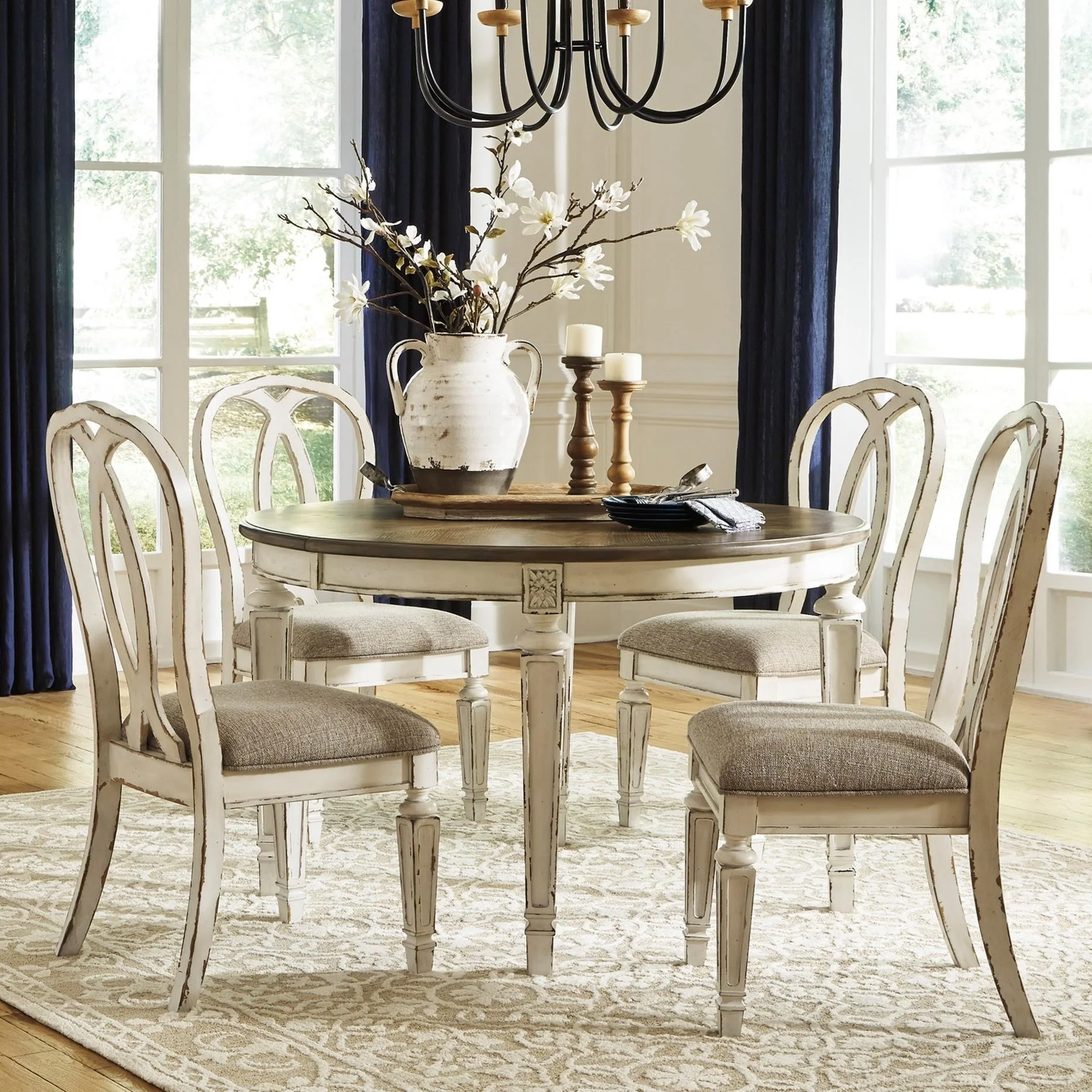 Realyn D743D2 Dining Table And 4 Chairs | Furniture and More | Table ...