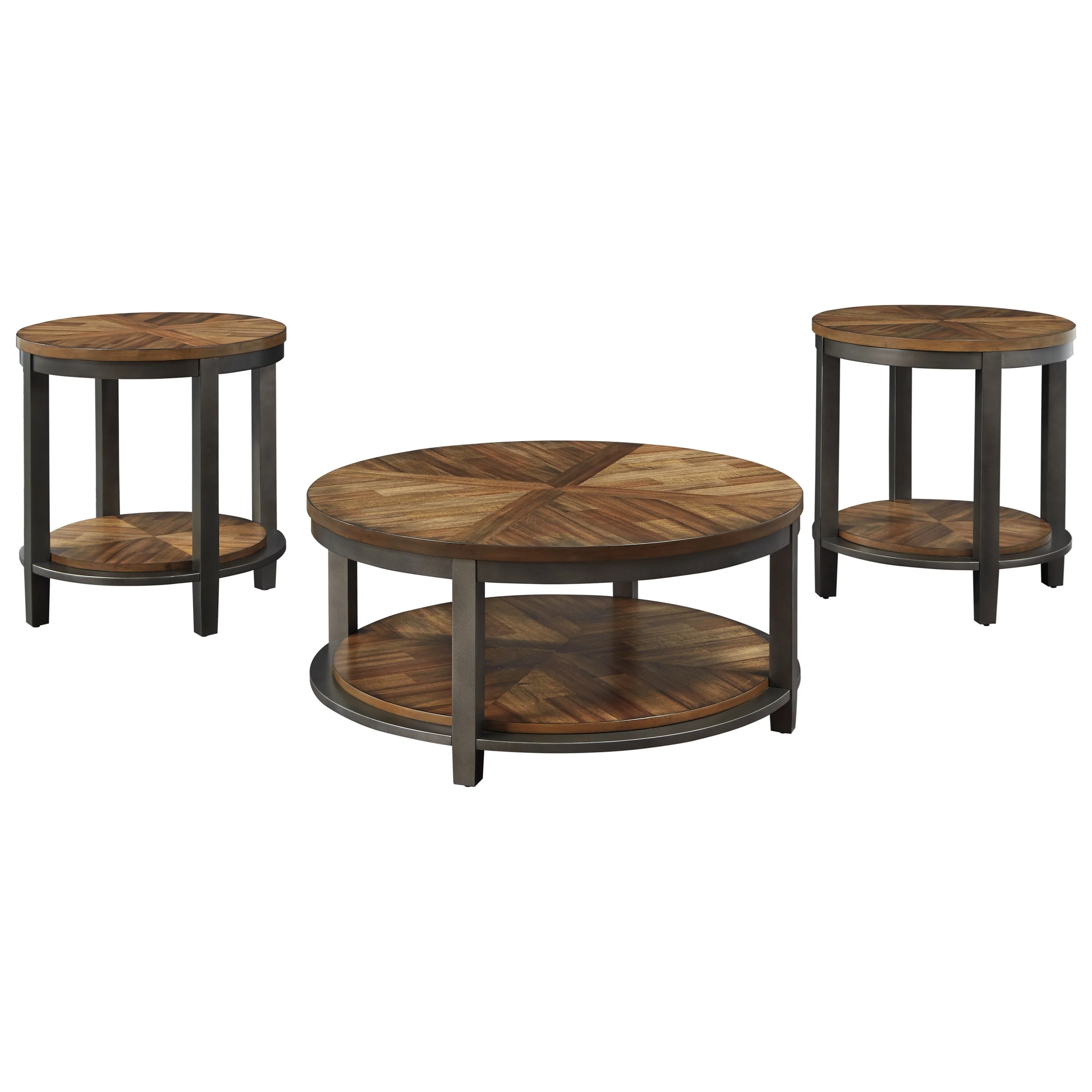 Signature Design by Ashley Roybeck T411-13 Rustic Occasional Table Set ...