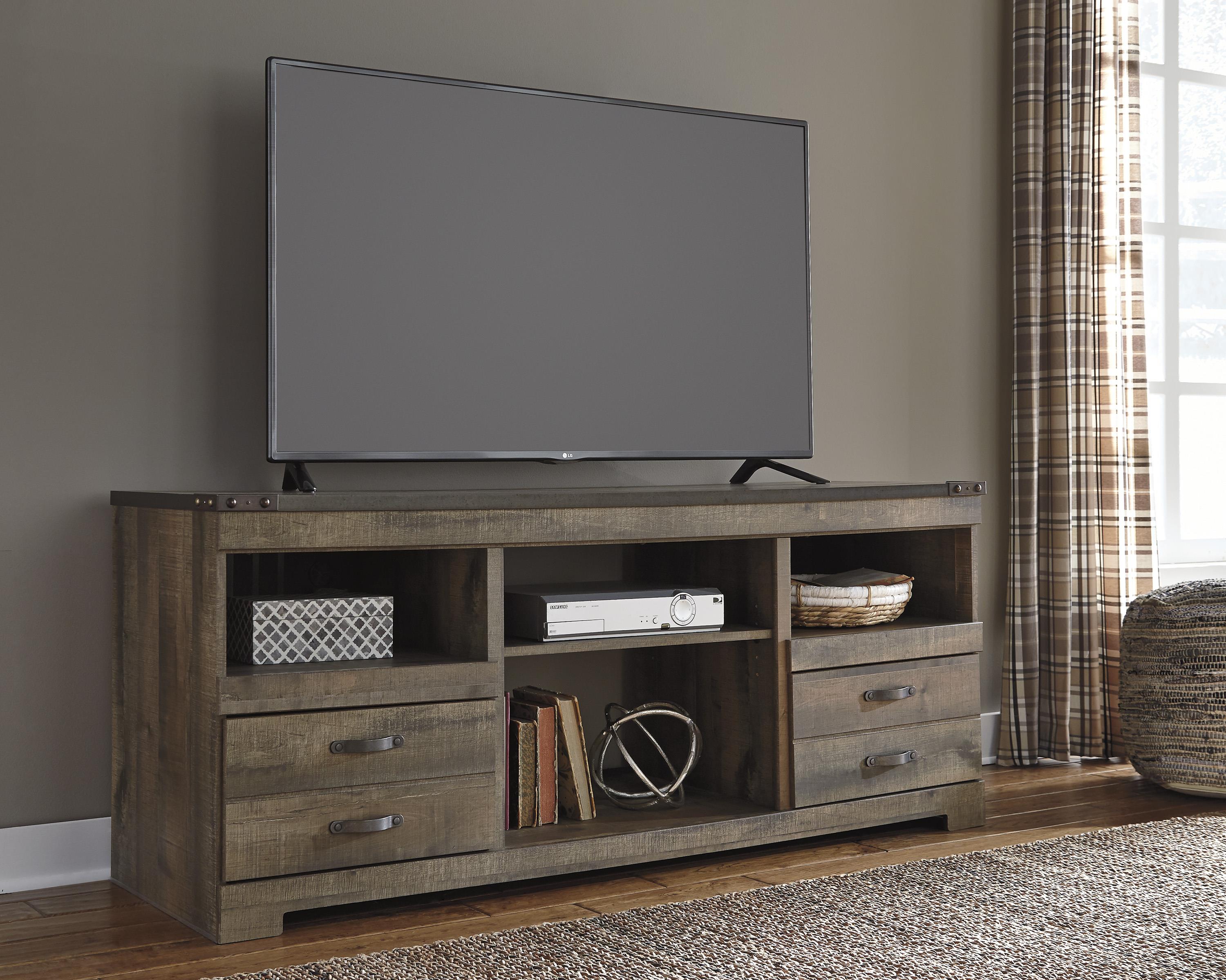 Signature Design by Ashley Trinell W446-68 Rustic Large TV Stand with ...