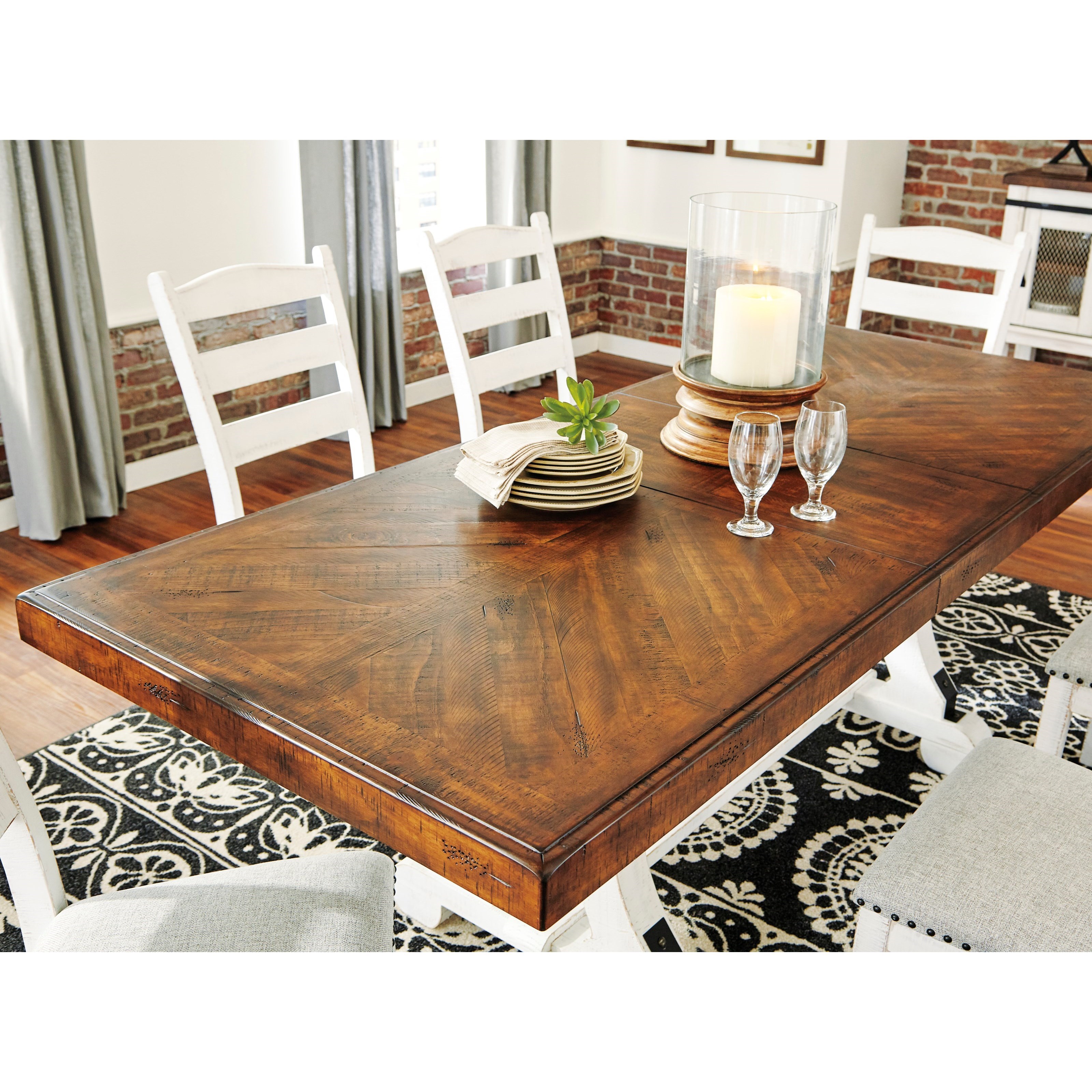 Signature Design by Ashley Valebeck D546-35 Two-Tone Rectangular Dining ...