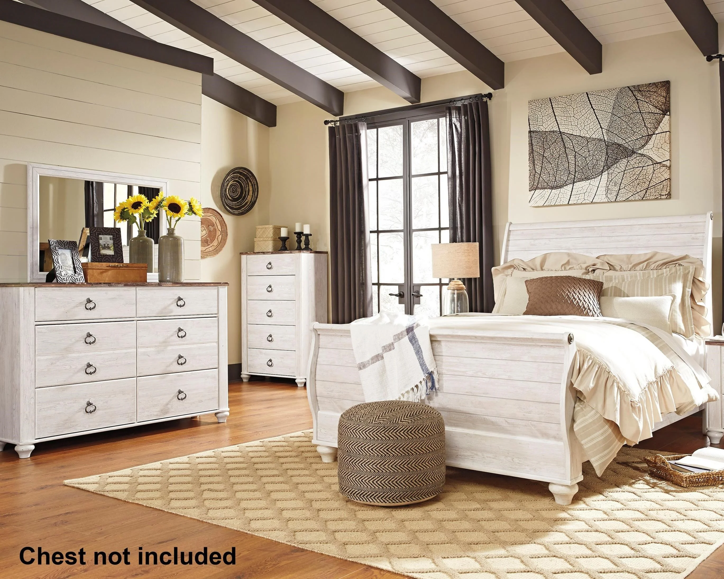 Signature Design by Ashley Willowton B267B7 Queen Sleigh Bed, Dresser ...