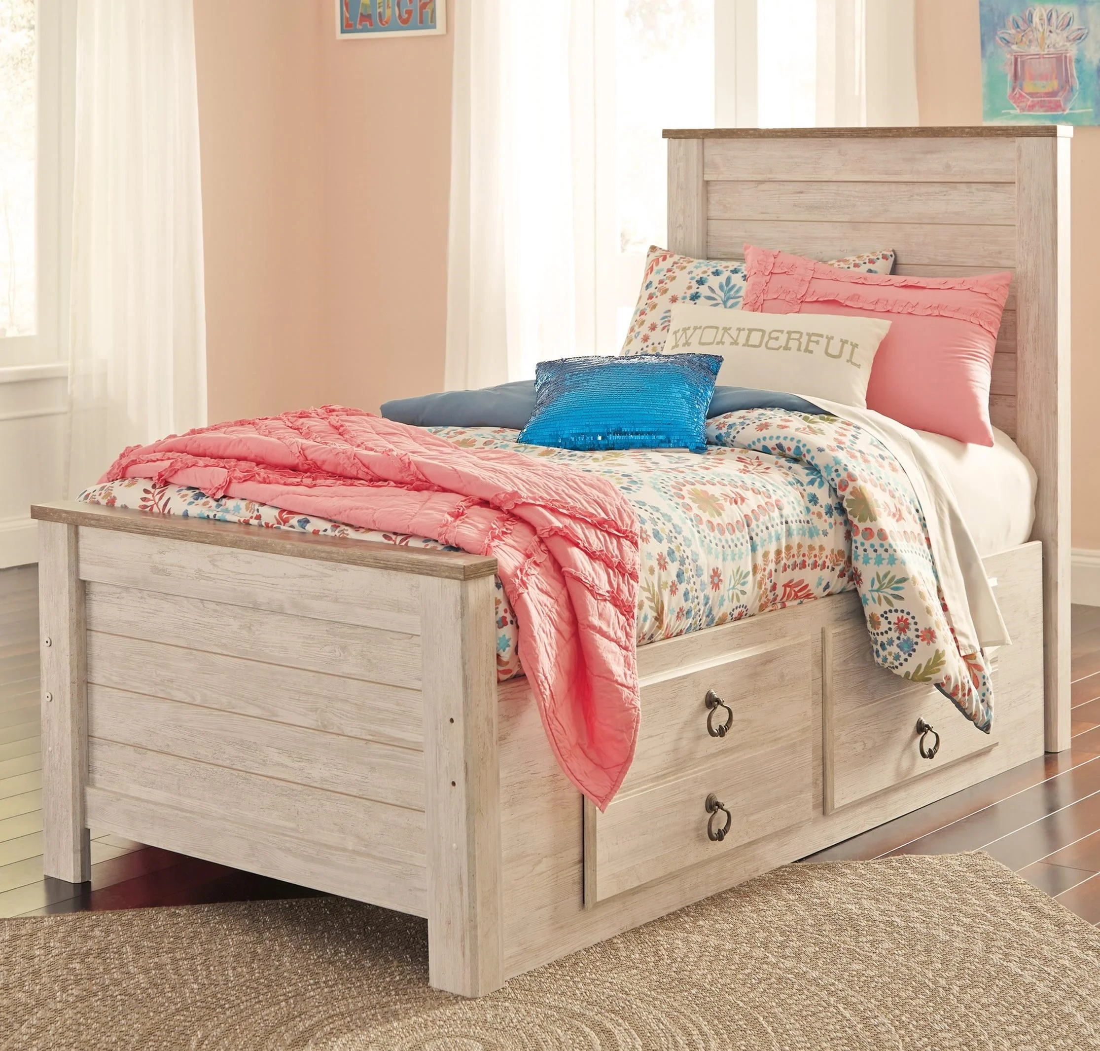Ashley Signature Design Willowton B267B21 Twin Bed with Underbed ...