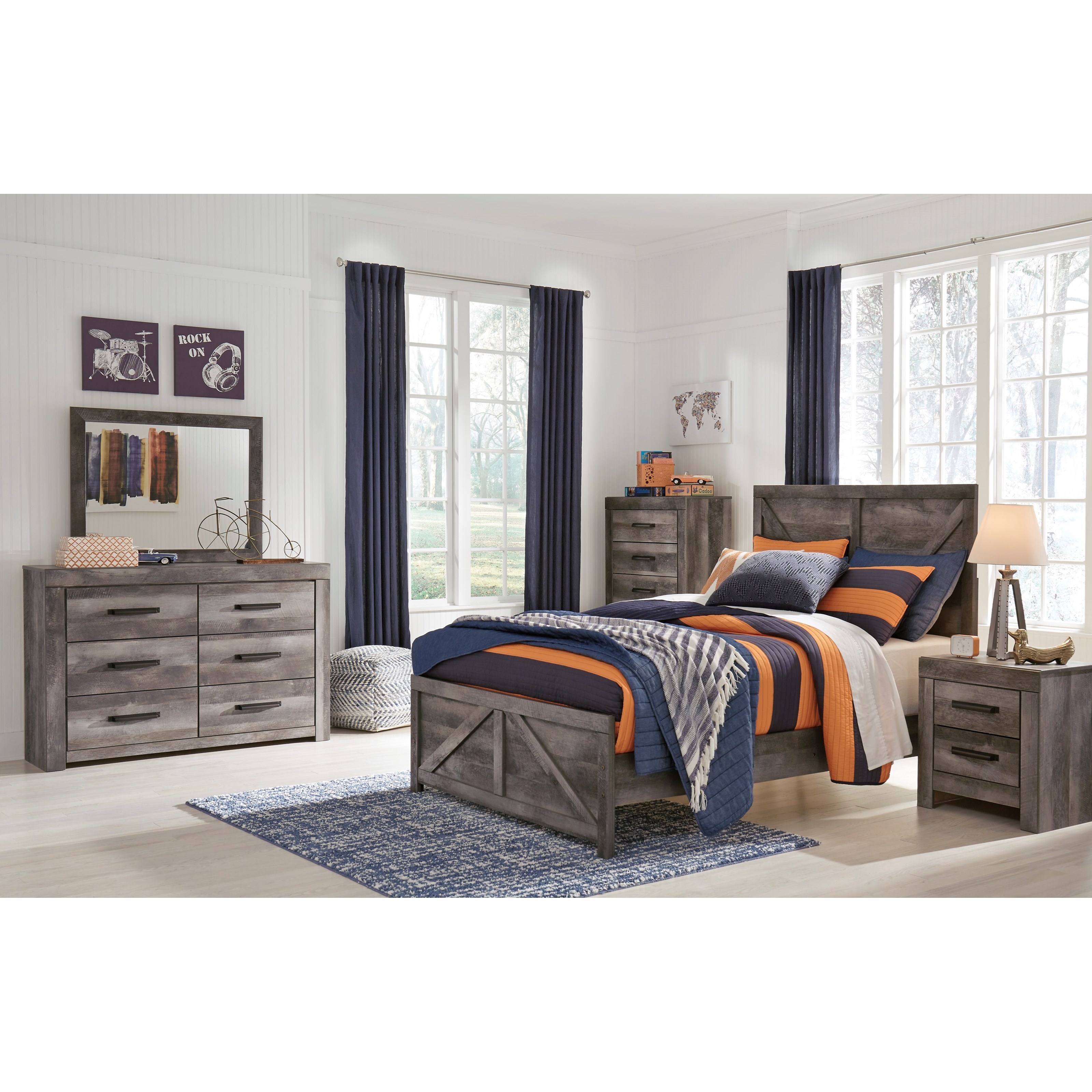 Ashley Signature Design Wynnlow B440B17 Full Crossbuck Panel Bed | Dunk ...