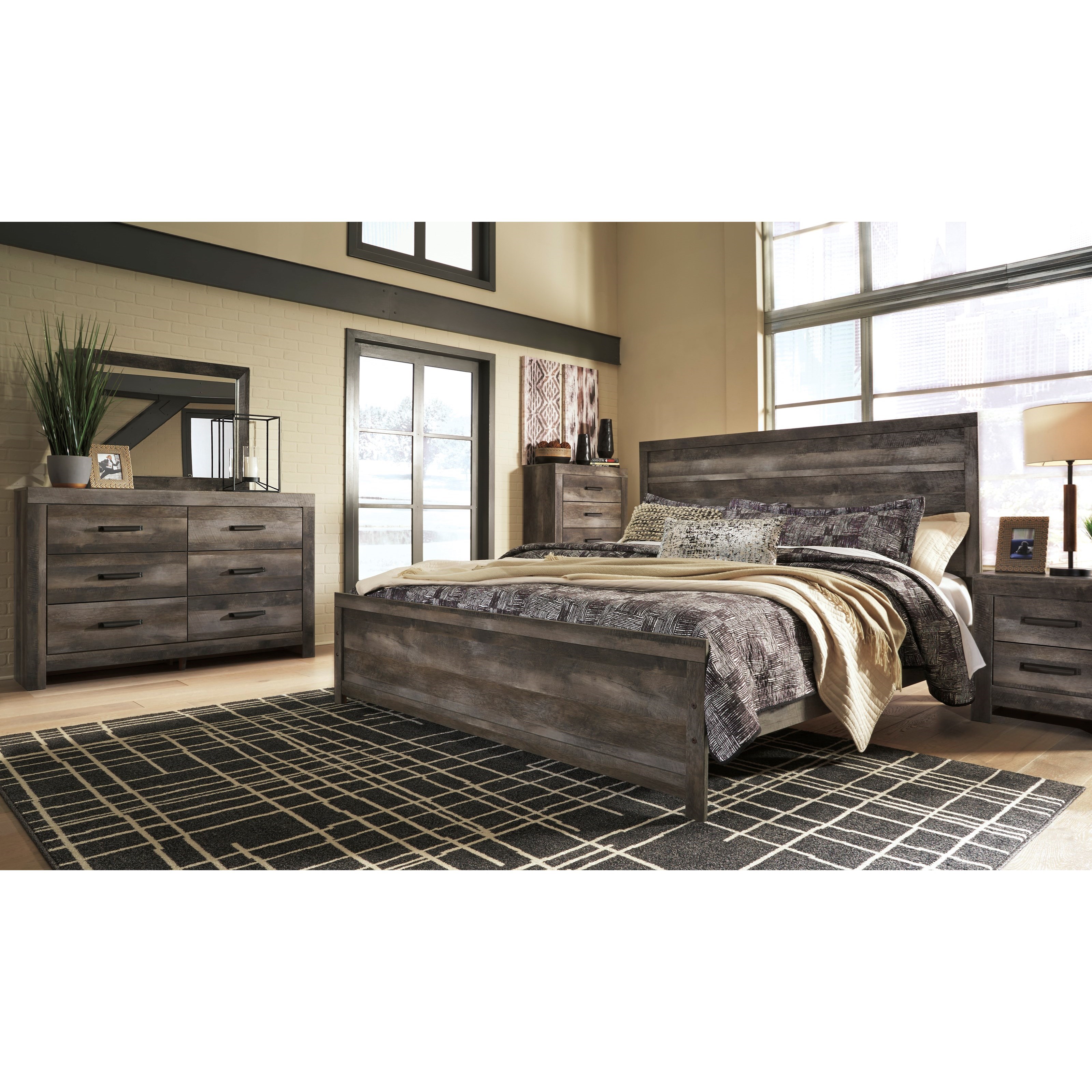 Ashley Furniture Signature Design Wynnlow B440B8 King Rustic Plank ...