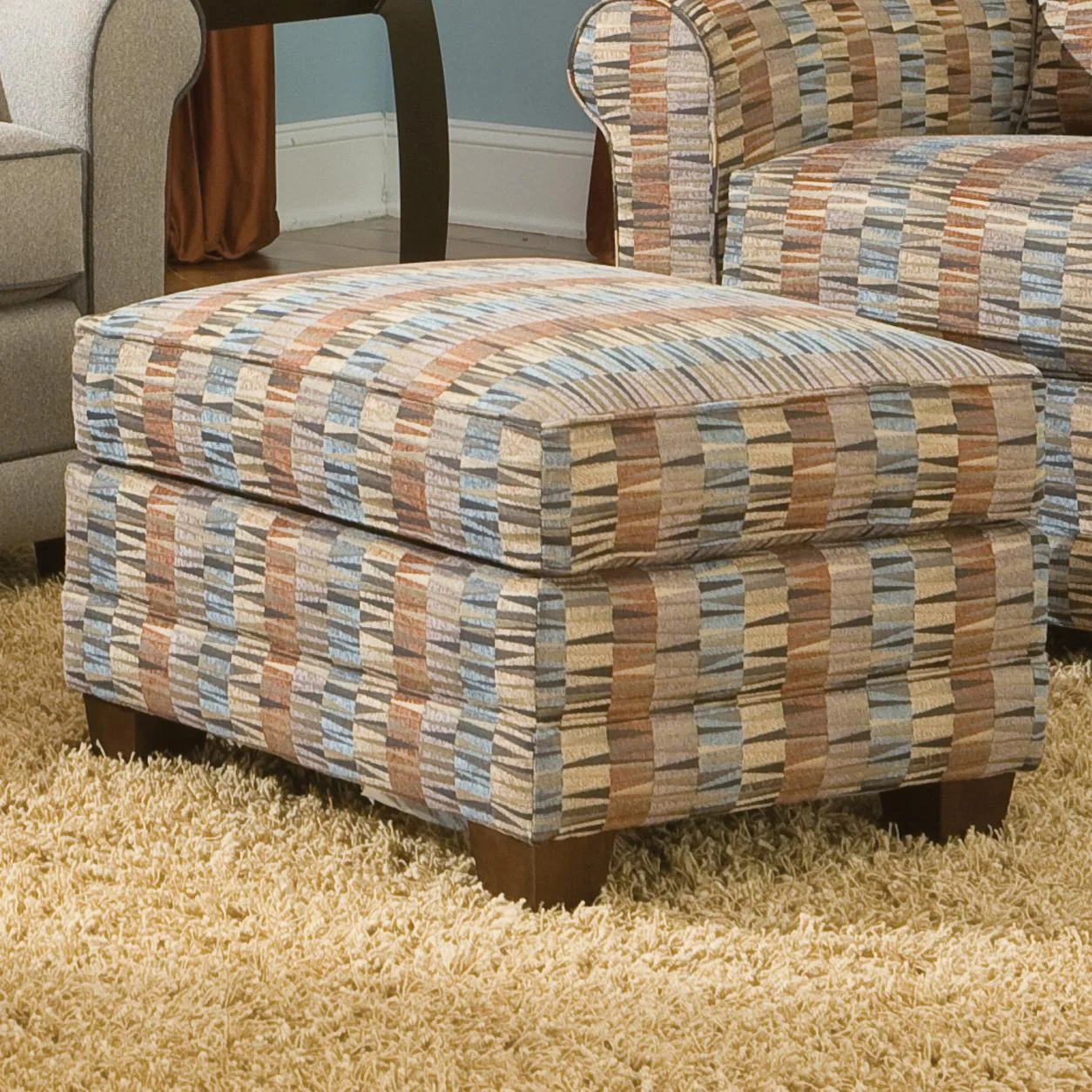 Smith Brothers 366-40 Casual Accent Ottoman with Tapered Legs | Wayside ...