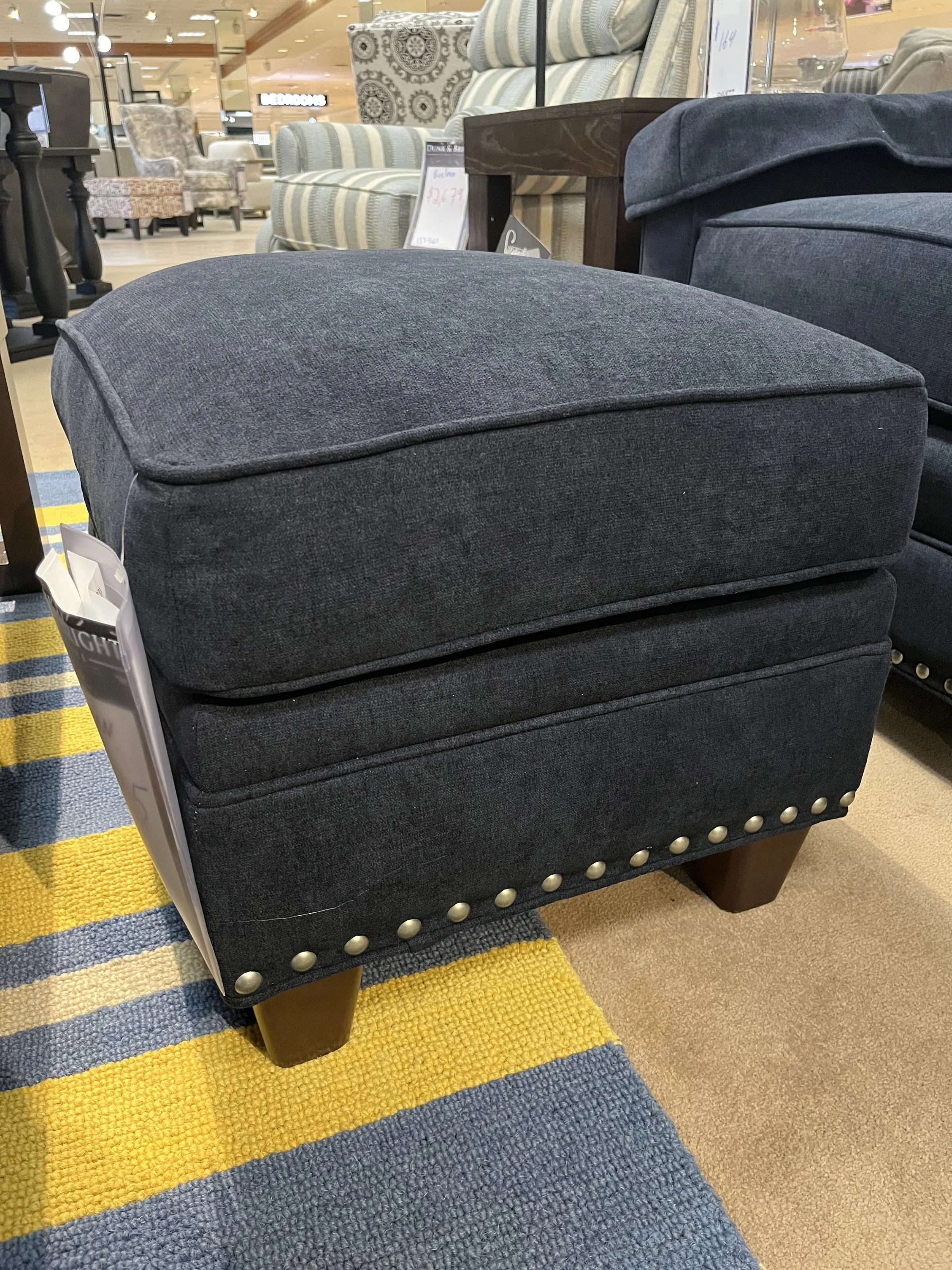 Smith Brothers Ottoman 1363936 Blue Ottoman | Dunk & Bright Furniture ...