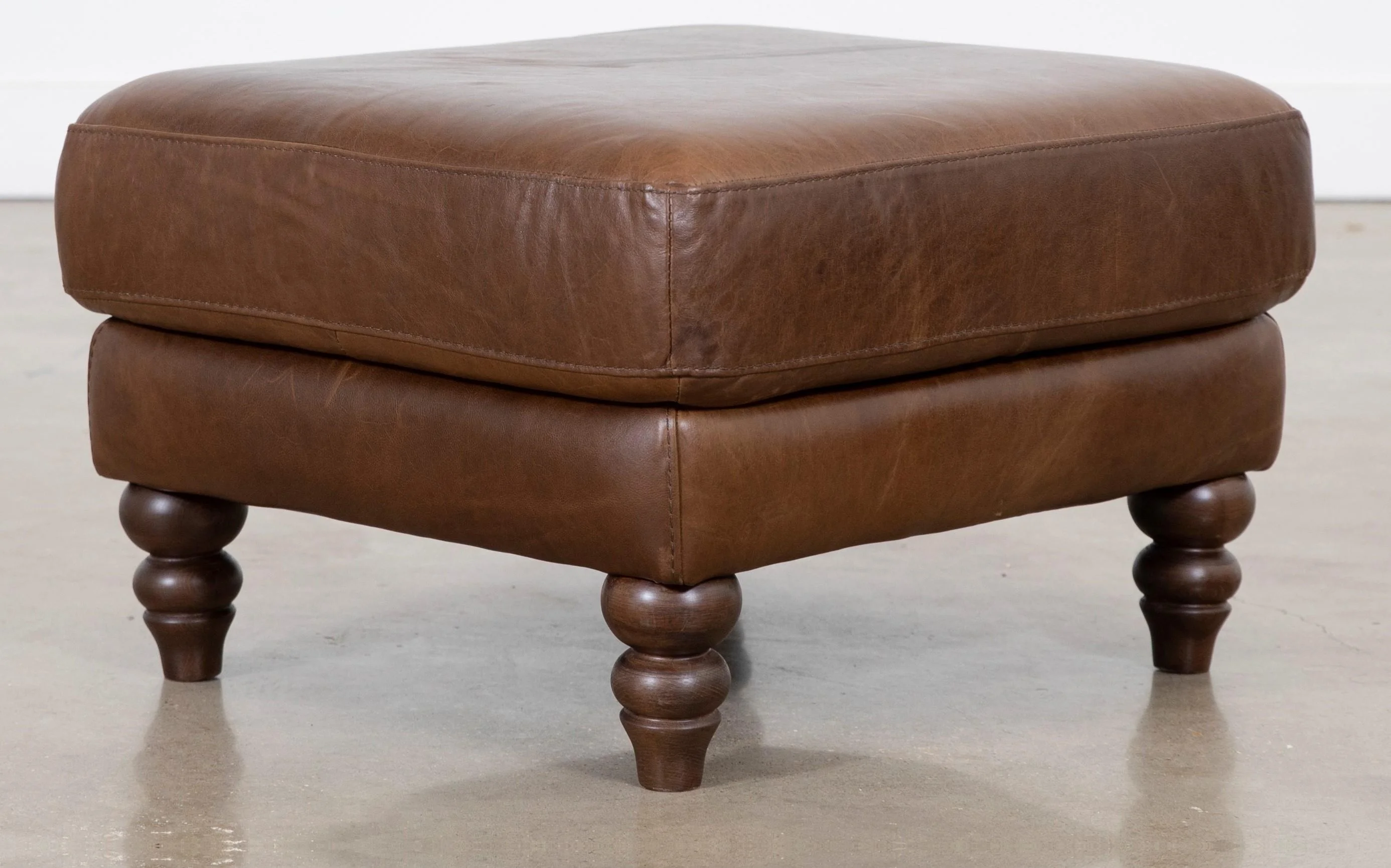 Soft Line dallas chestnut 1452059 All Leather Ottoman | Johnny Janosik ...
