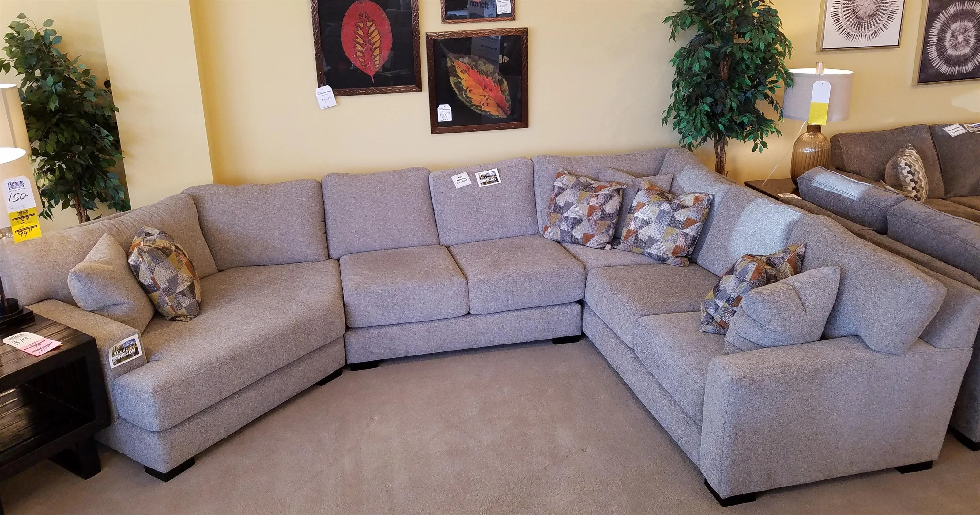 Stanton 466 46610R+31+75L TP 3 Piece Sectional with Cuddler in Teresa ...