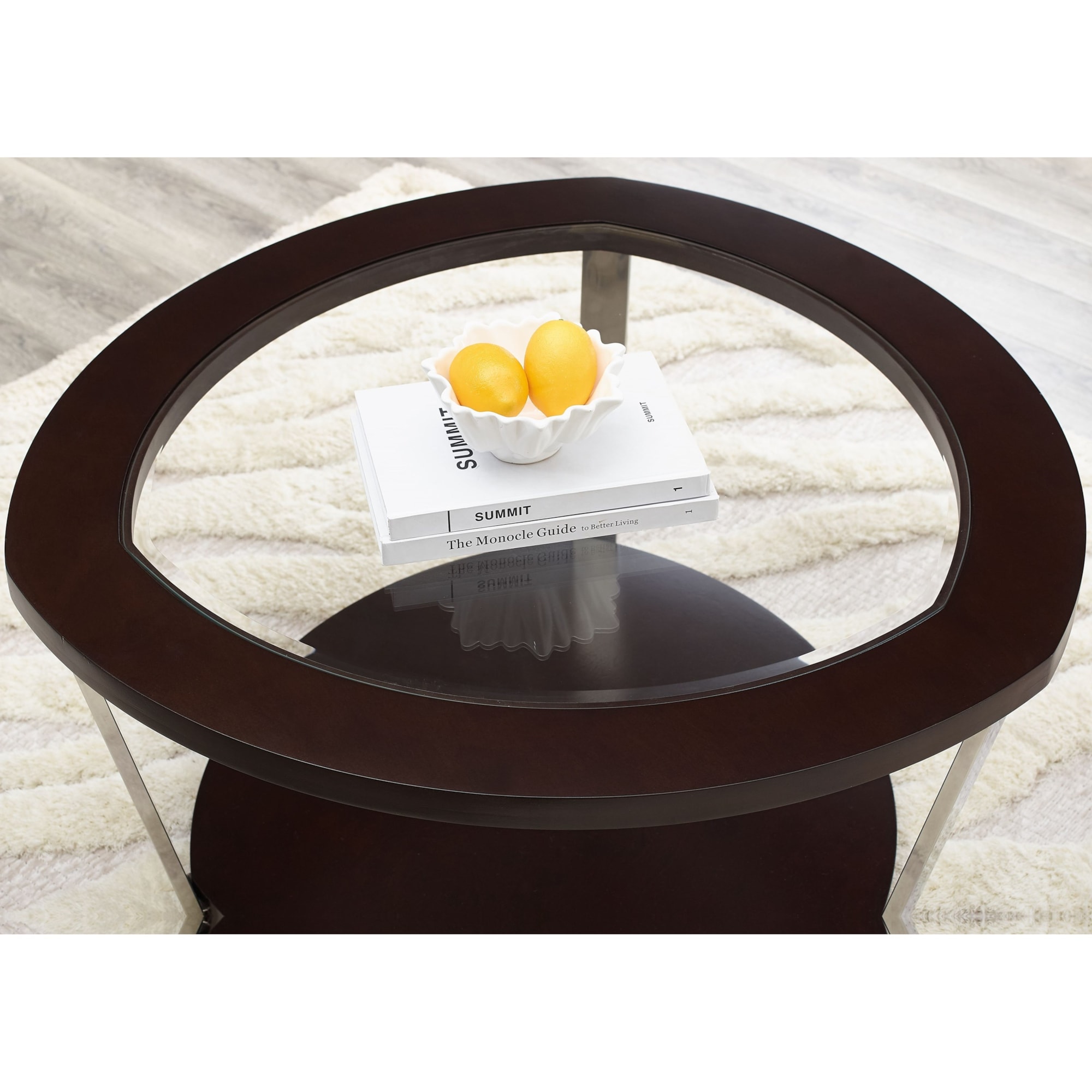 Steve Silver Duncan DN100E Contemporary End Table with Tempered Glass ...