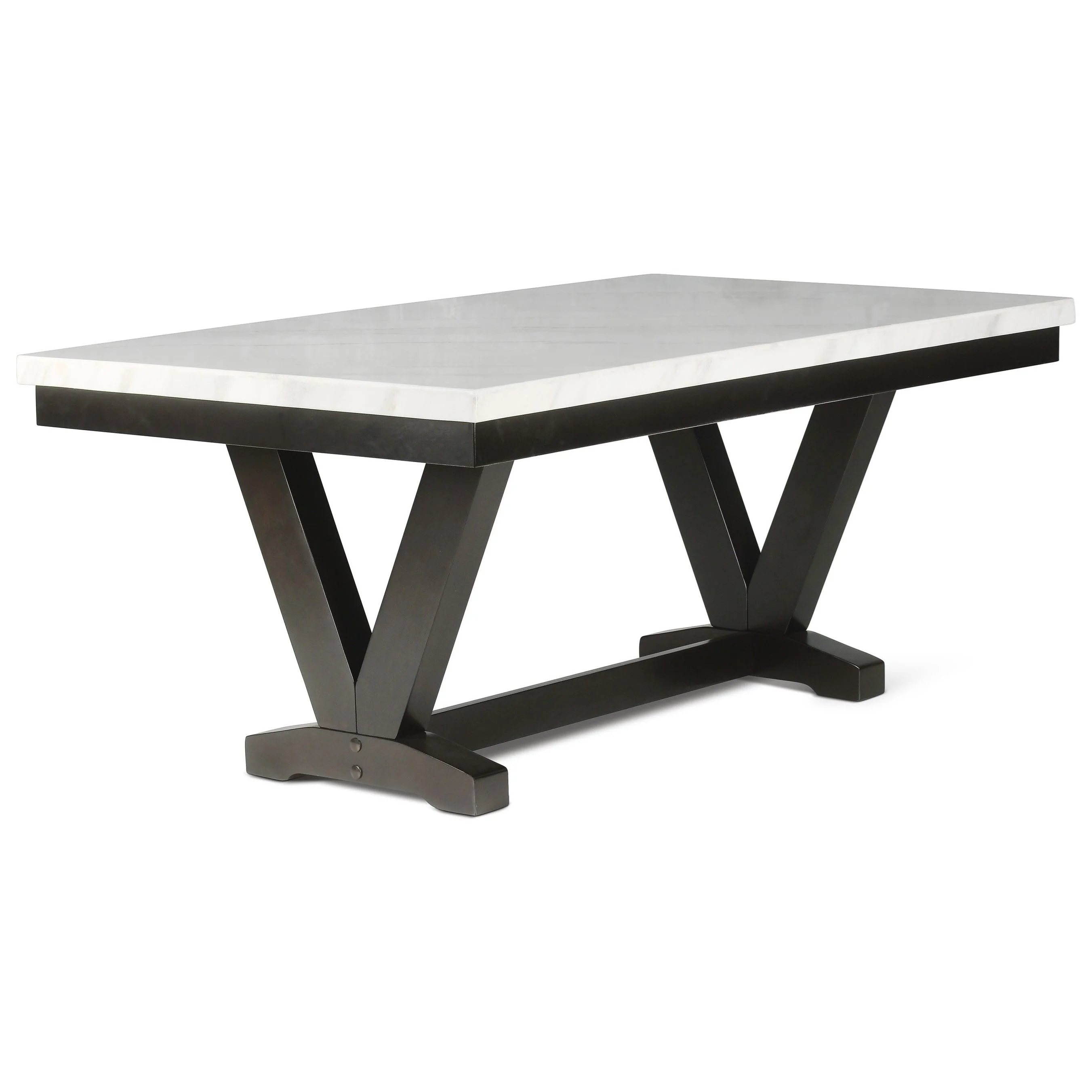 Steve Silver Finley FL500WT Glam Contemporary Dining Table with Marble ...