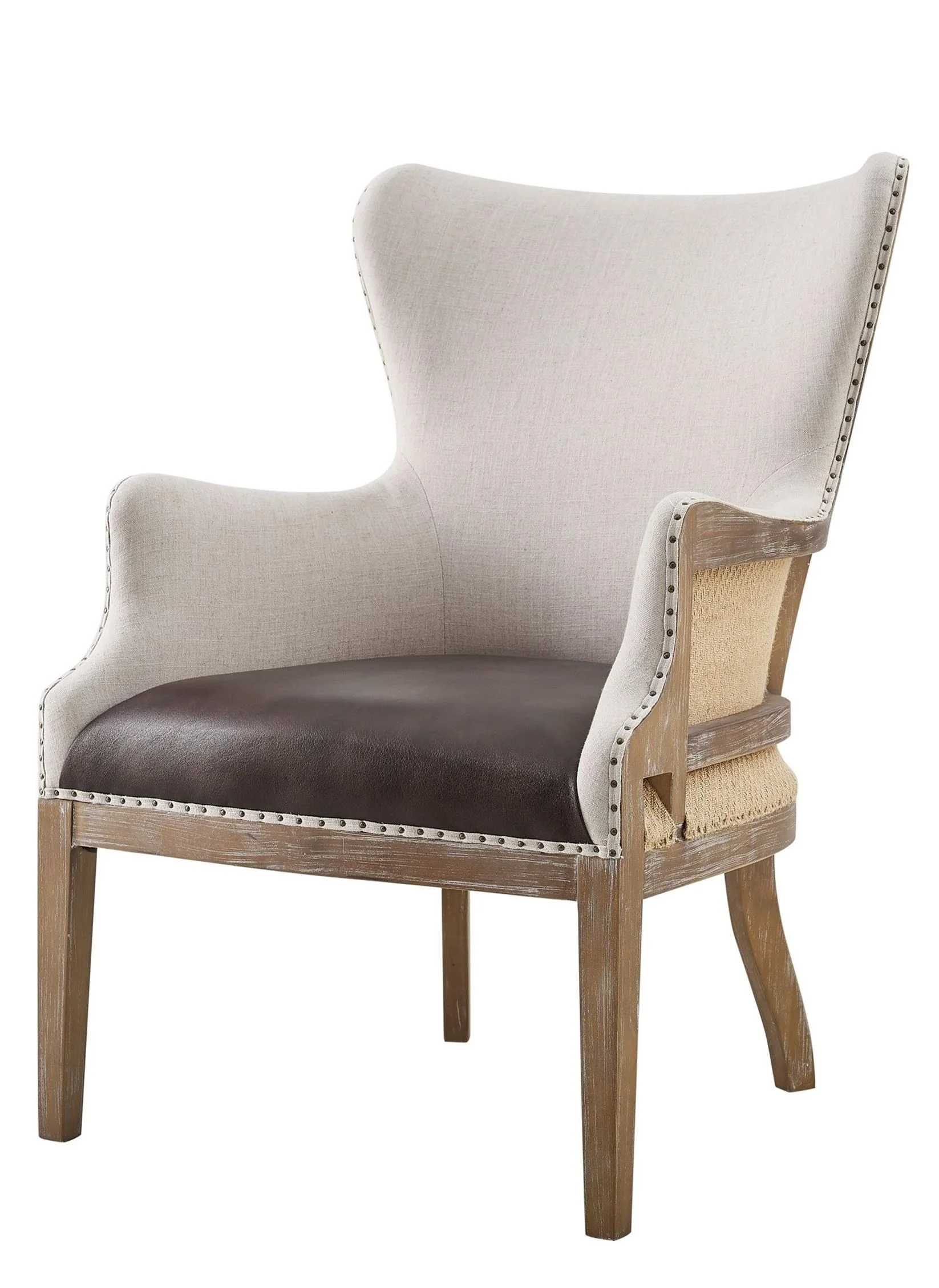 Steve Silver George GG850AC Rustic Wingback Accent Chair with ...
