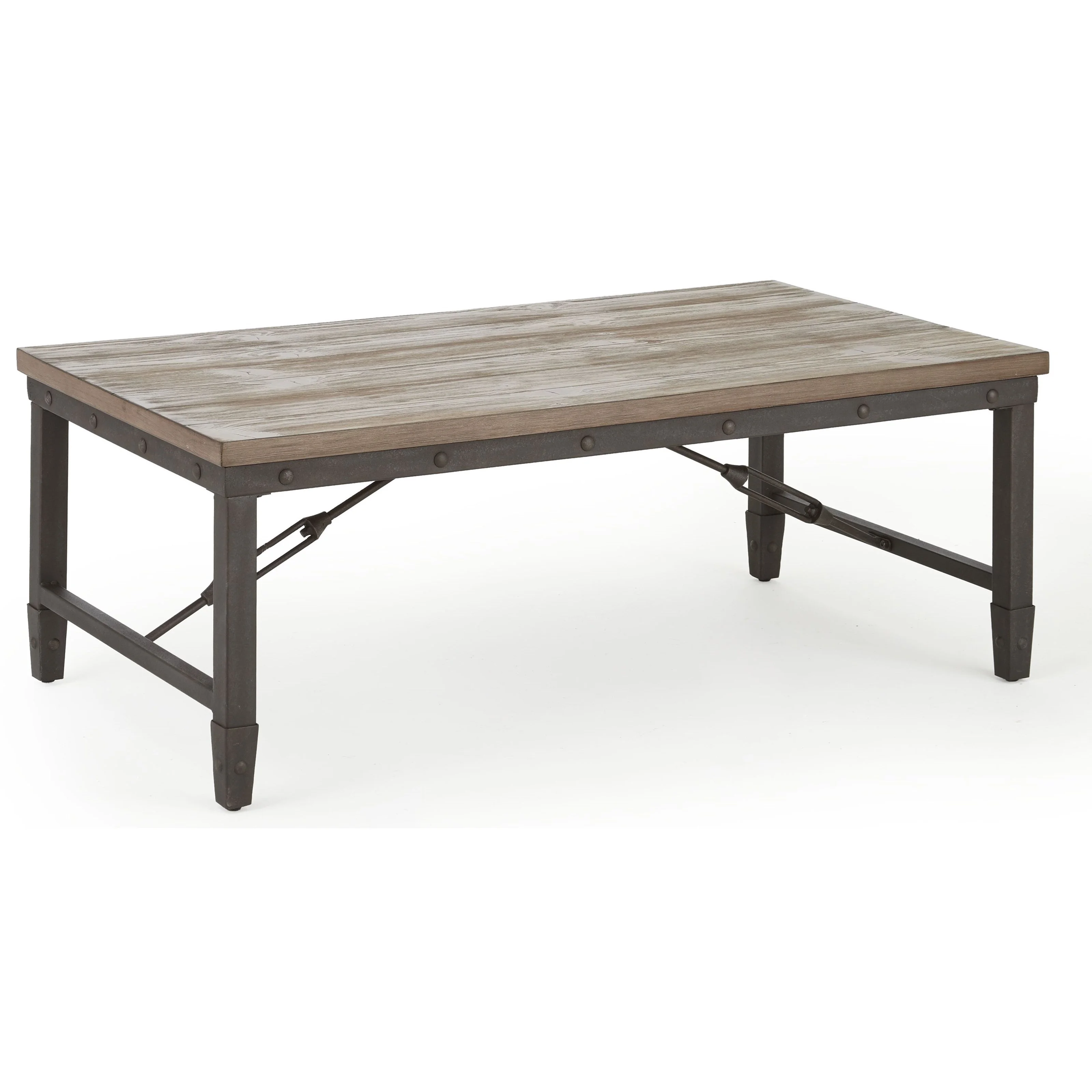 Steve Silver Jersey JE400C Industrial Cocktail Table with Iron Base ...