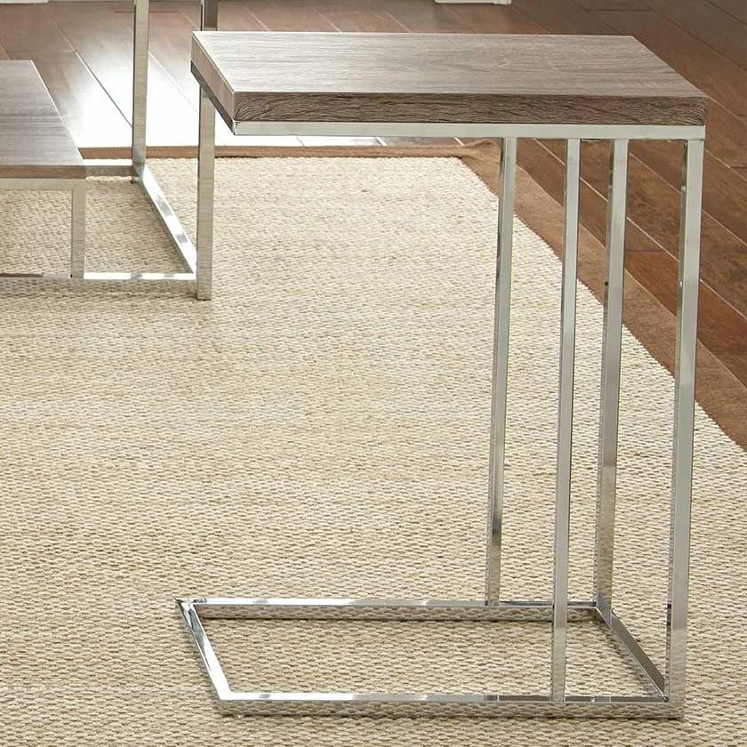 Steve Silver Lucia LU250CE Chairside End Table with Metal Frame ...