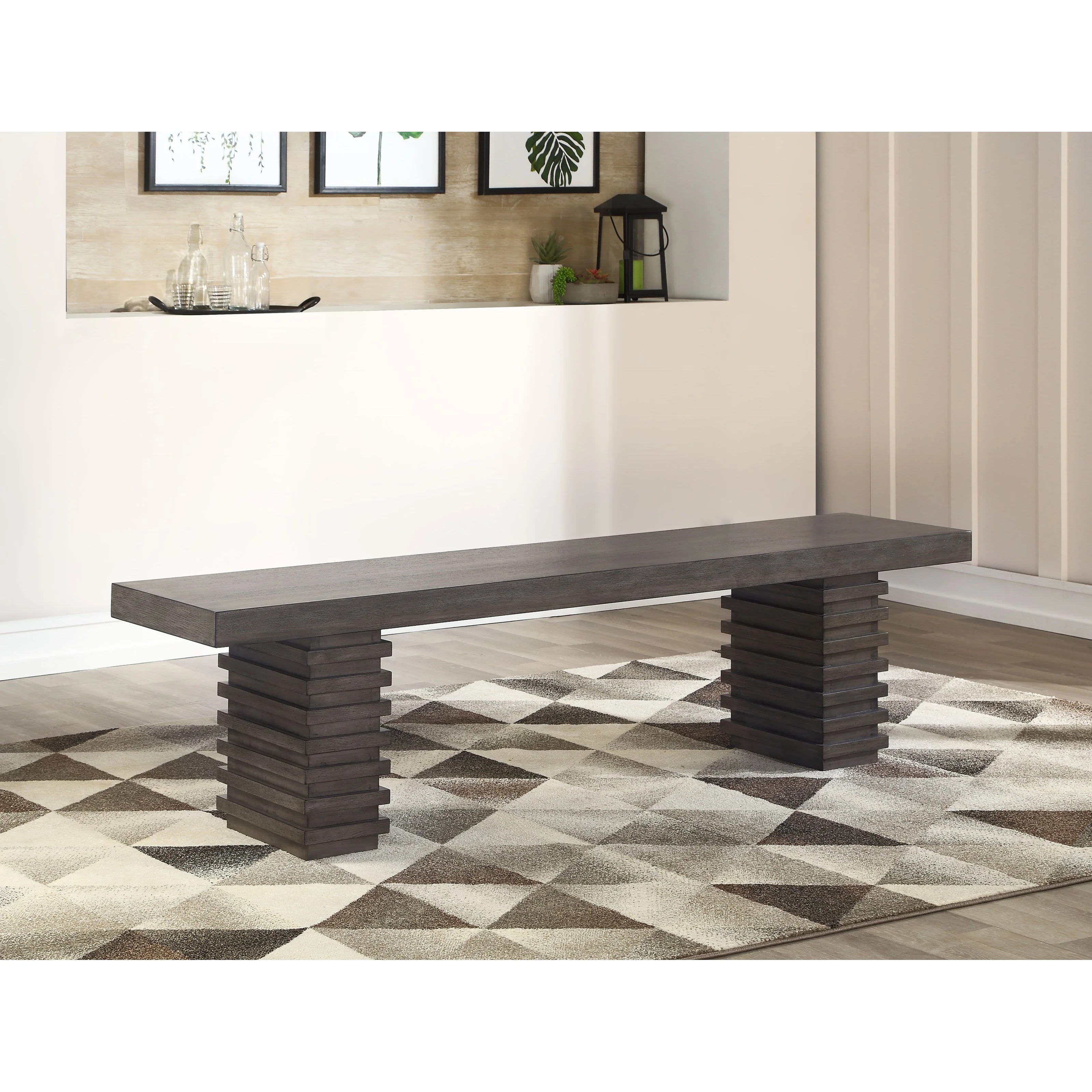 Steve Silver Mila MI500BNTx1+MI500BNBx1 Contemporary Dining Bench with ...