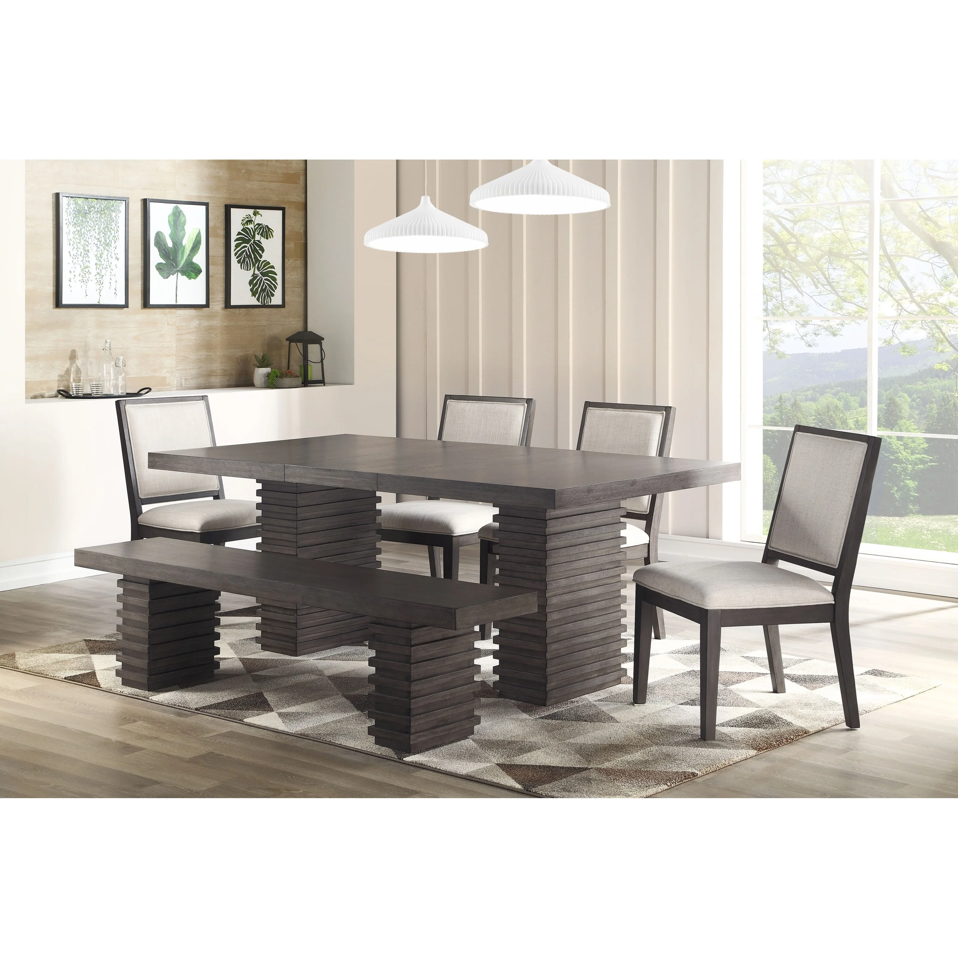 Steve Silver Mila MI500Sx4+MI500BNTx1+MI500BNBx1x1 Contemporary Dining ...