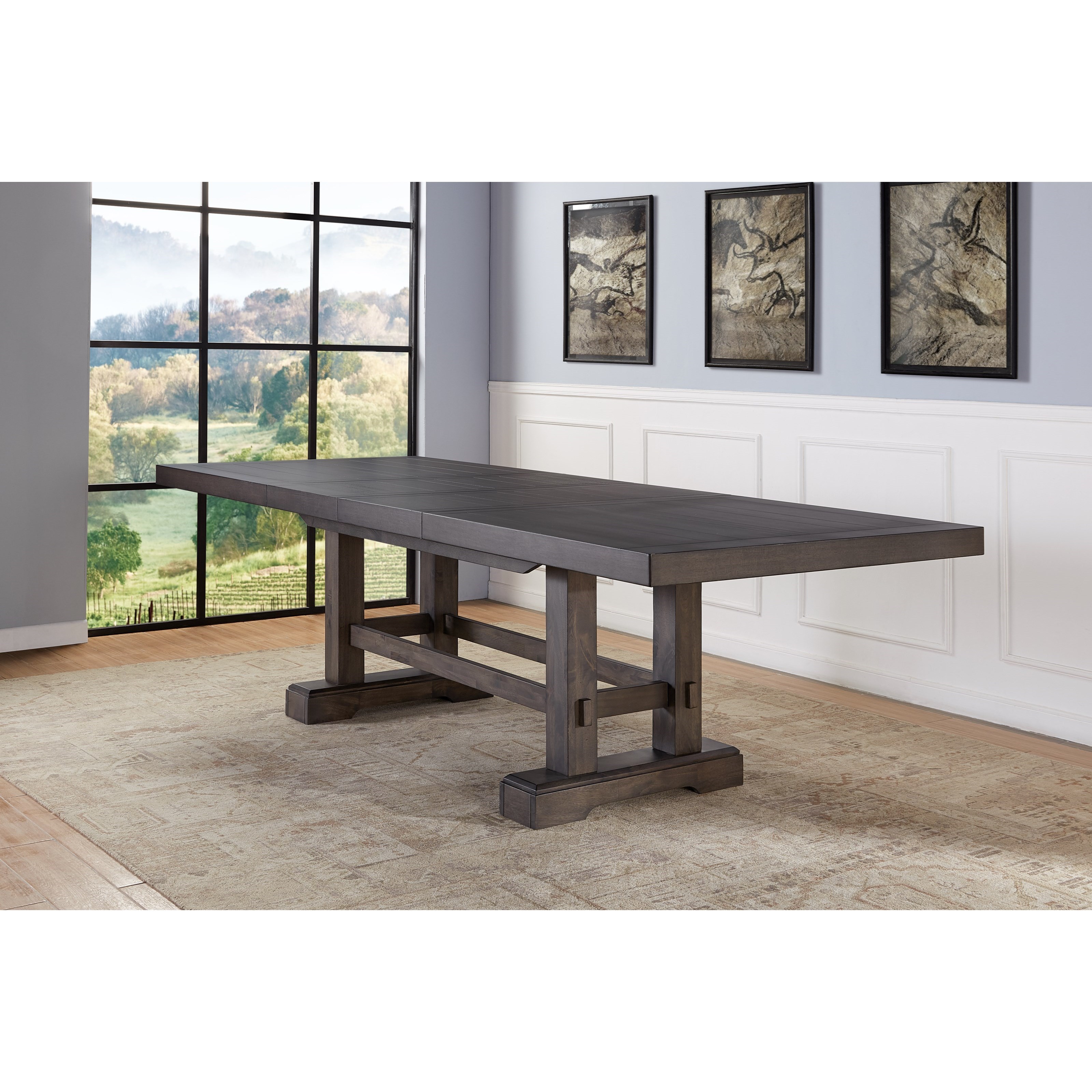 Steve Silver Napa NP500T Contemporary Dining Table with Leaves | Dunk ...