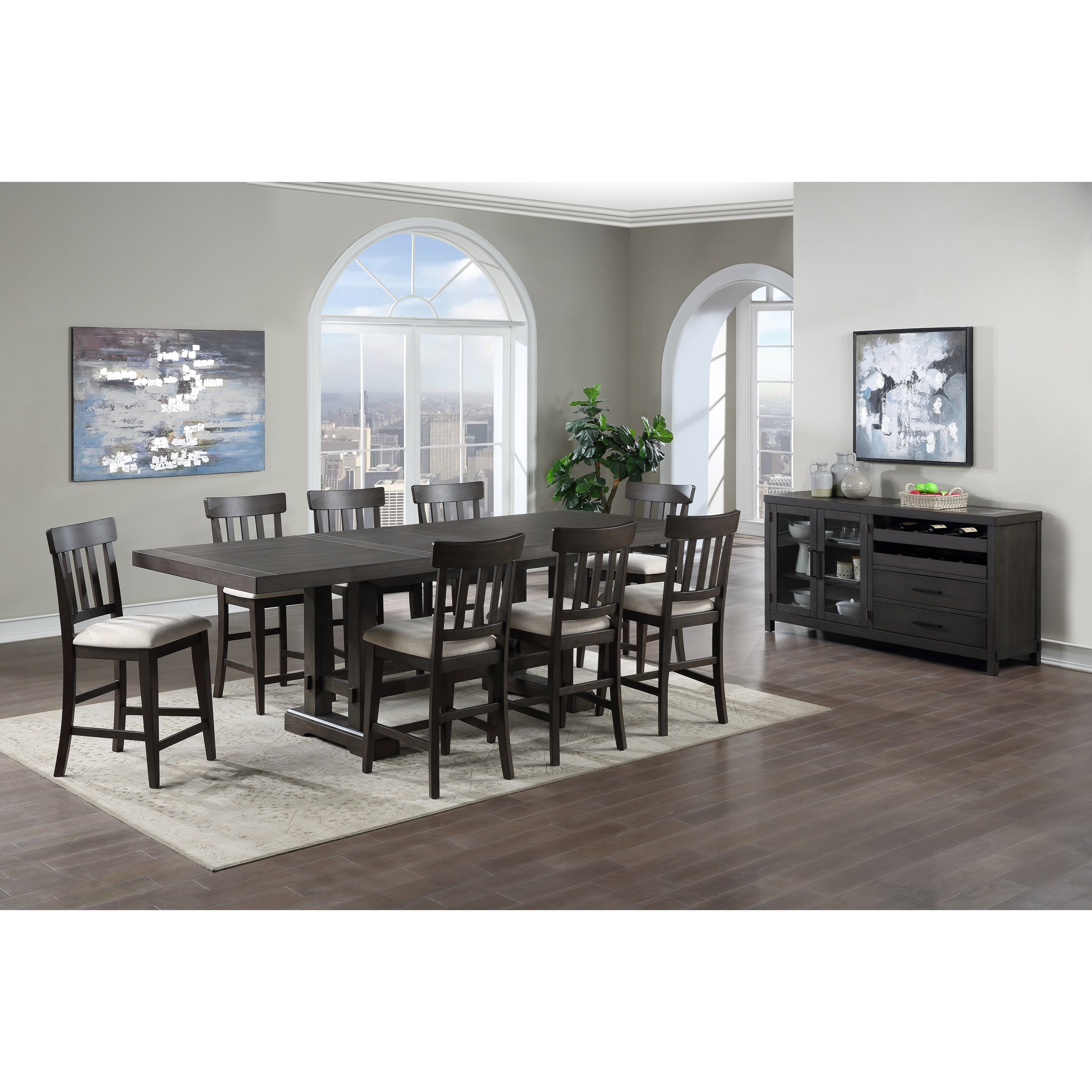 Steve Silver Napa SSCNP/BKIT Contemporary 7-Piece Counter Height Dining ...