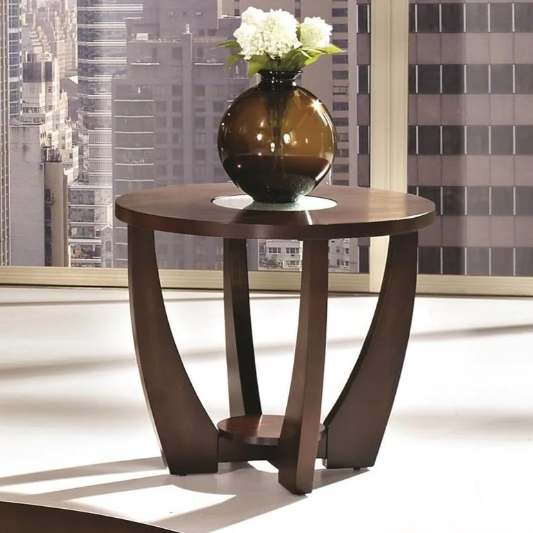 Steve Silver Rafael RF300E End Table with Cracked Glass Top | Furniture ...